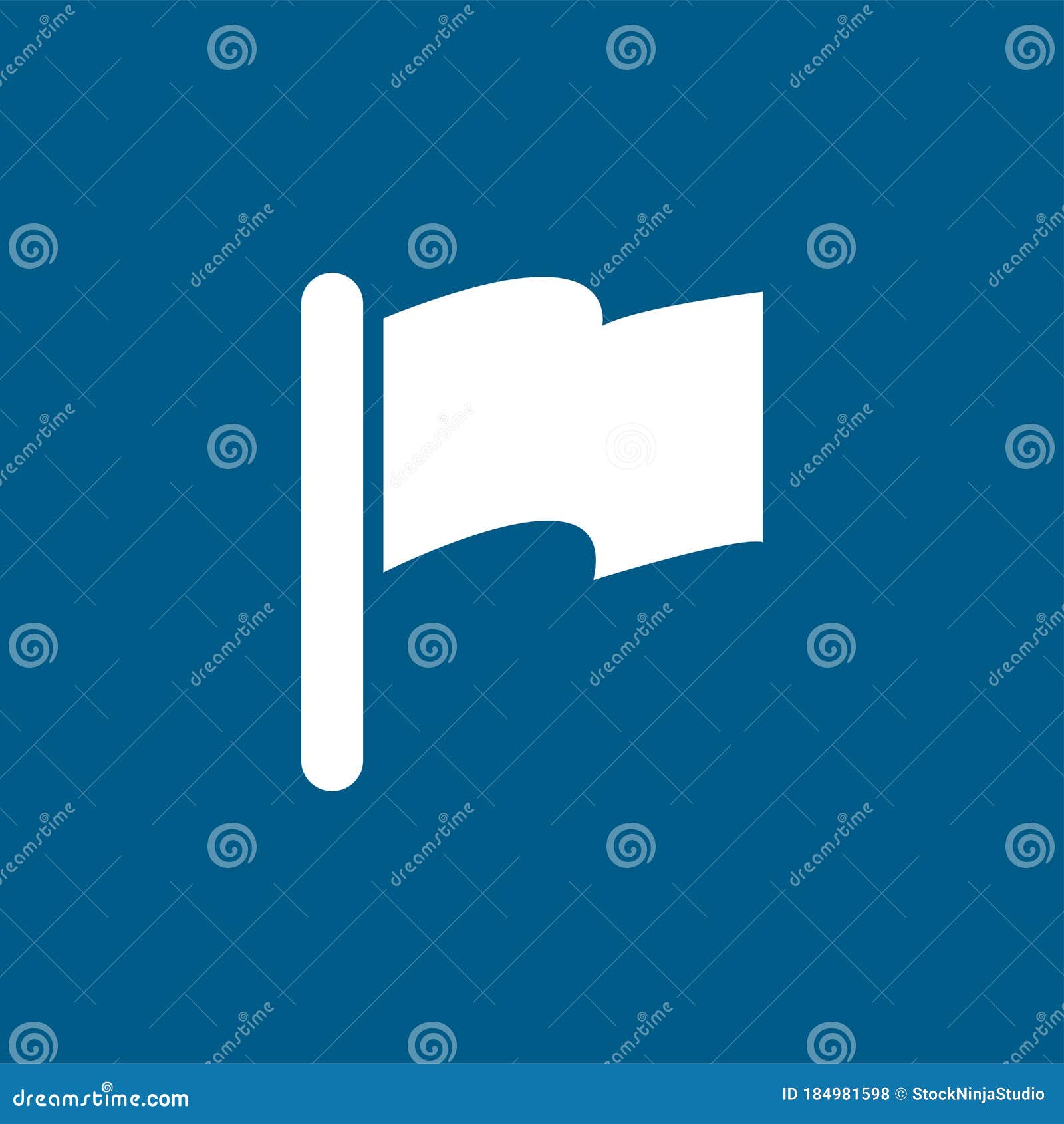 Flag Icon on Blue Background. Blue Flat Style Vector Illustration Stock ...