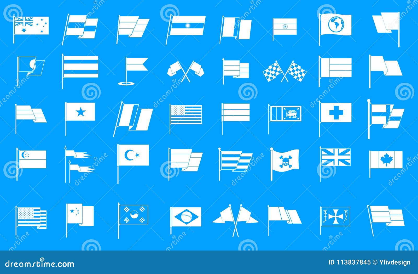 Flag icon blue set vector stock vector. Illustration of europeanunion ...