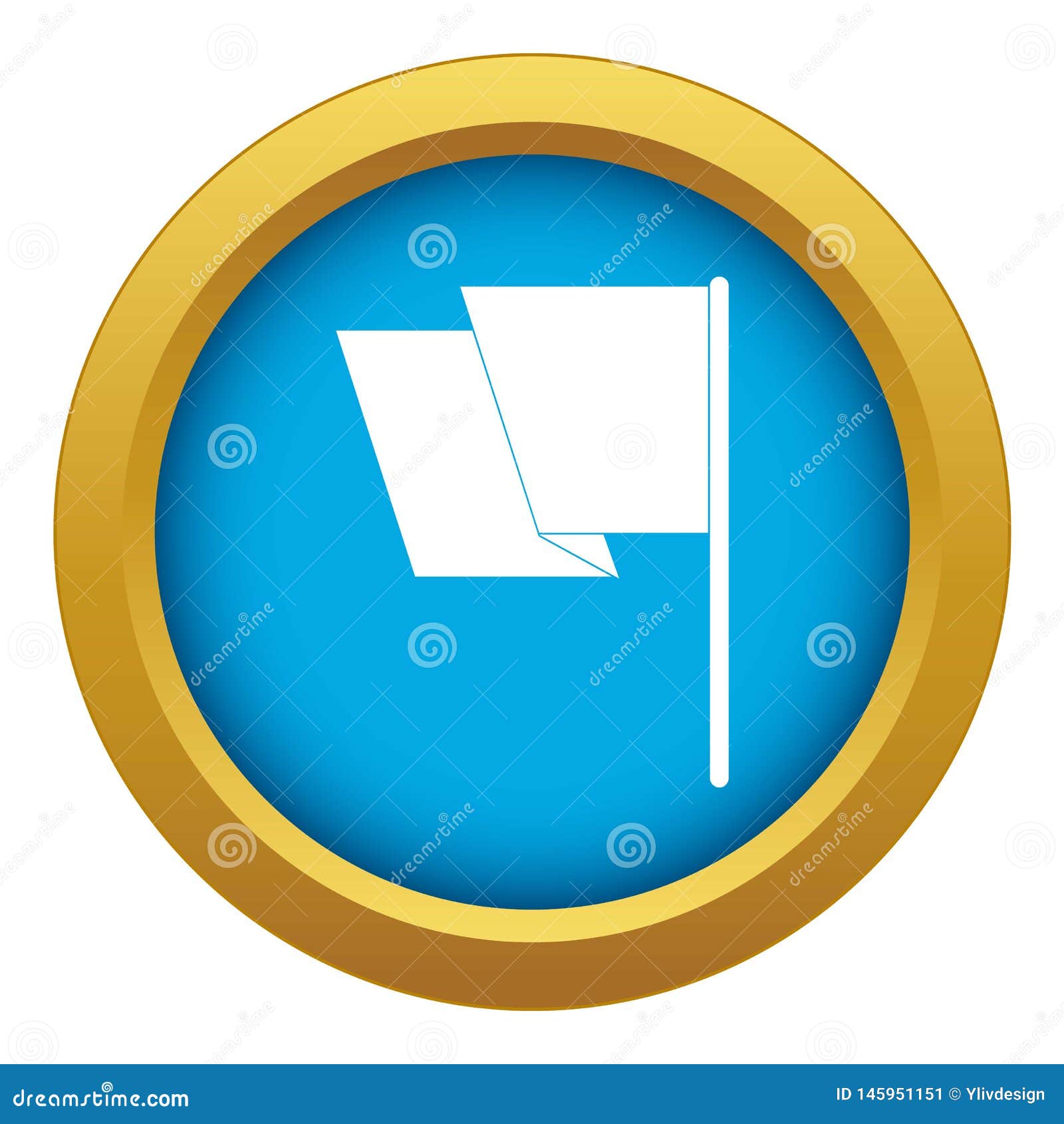Flag Icon Blue Vector Isolated Stock Vector - Illustration of blue ...
