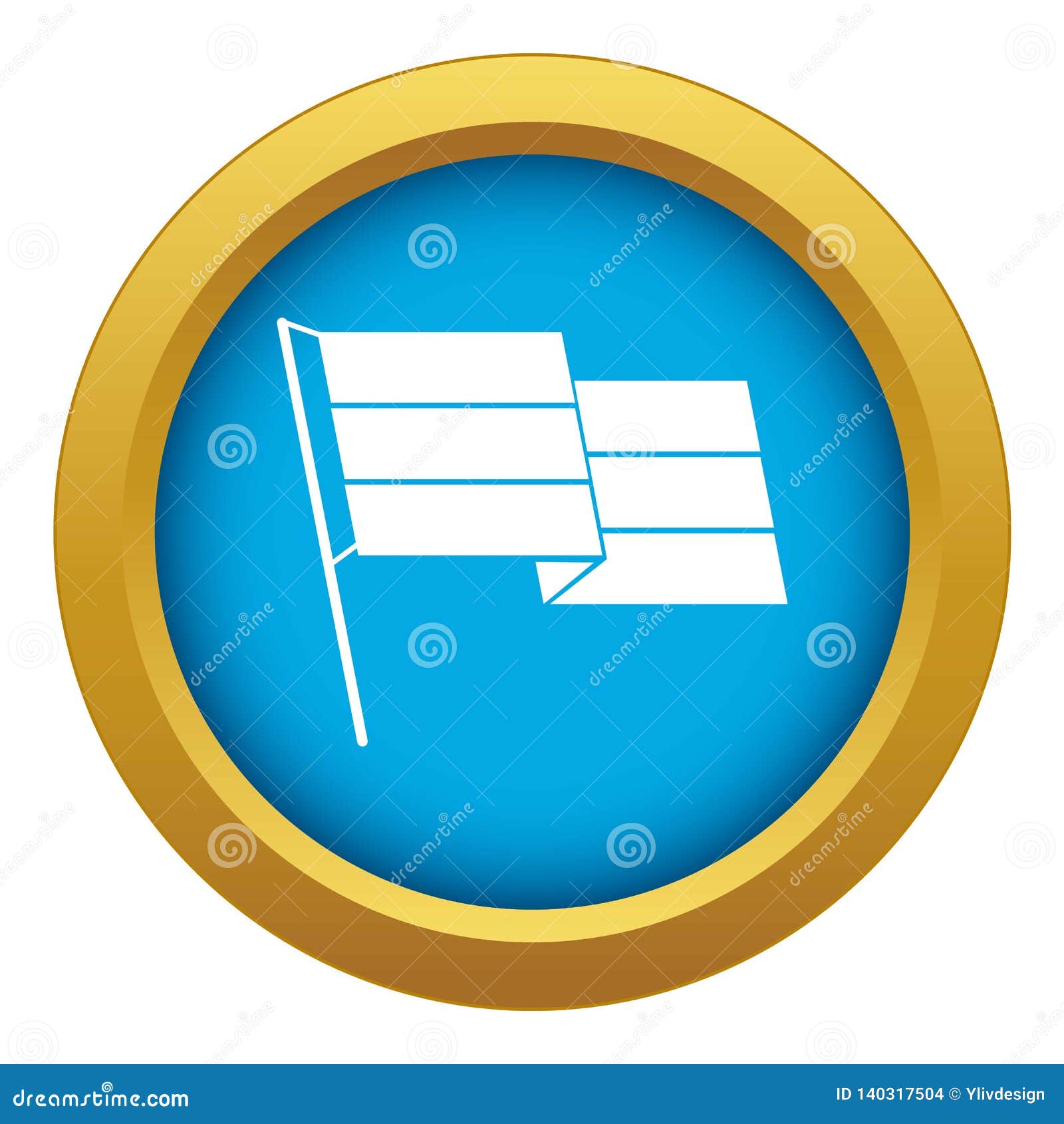 Flag Icon Blue Vector Isolated Stock Vector - Illustration of blue ...