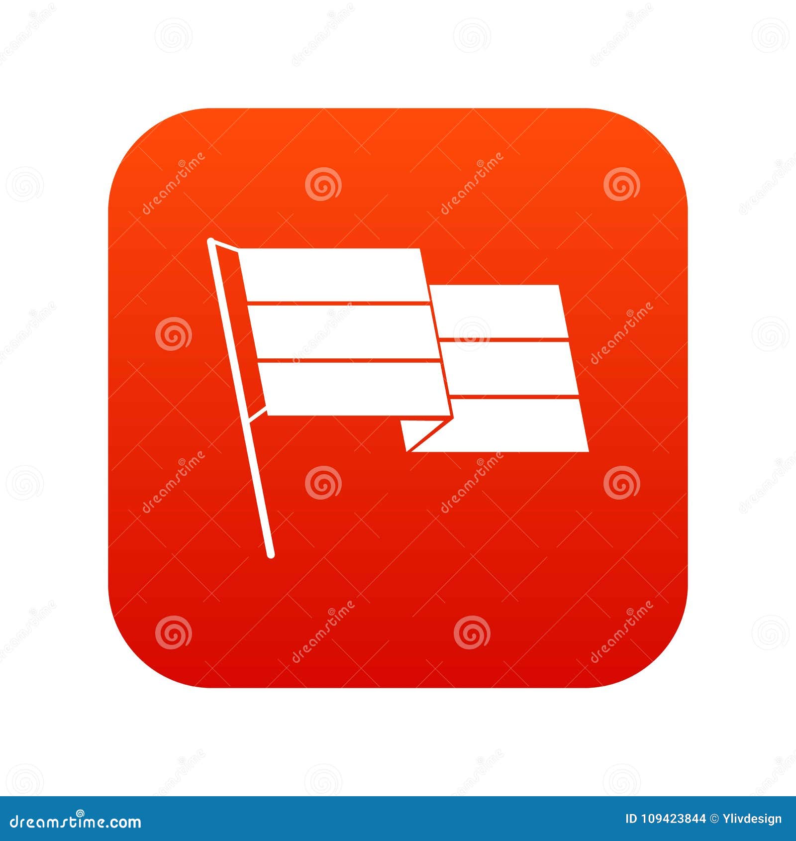 Flag icon digital red stock vector. Illustration of insignia - 109423844