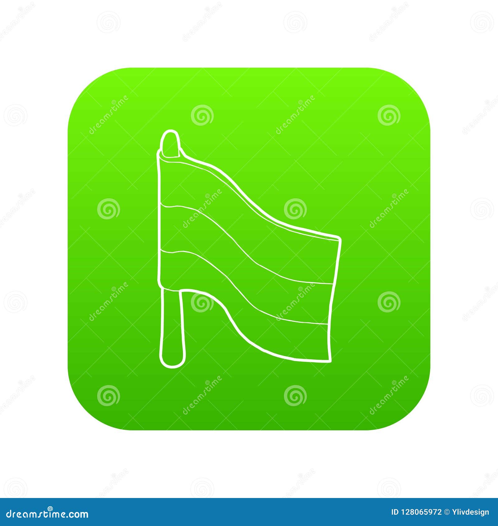 Flag icon green vector stock vector. Illustration of frame - 128065972