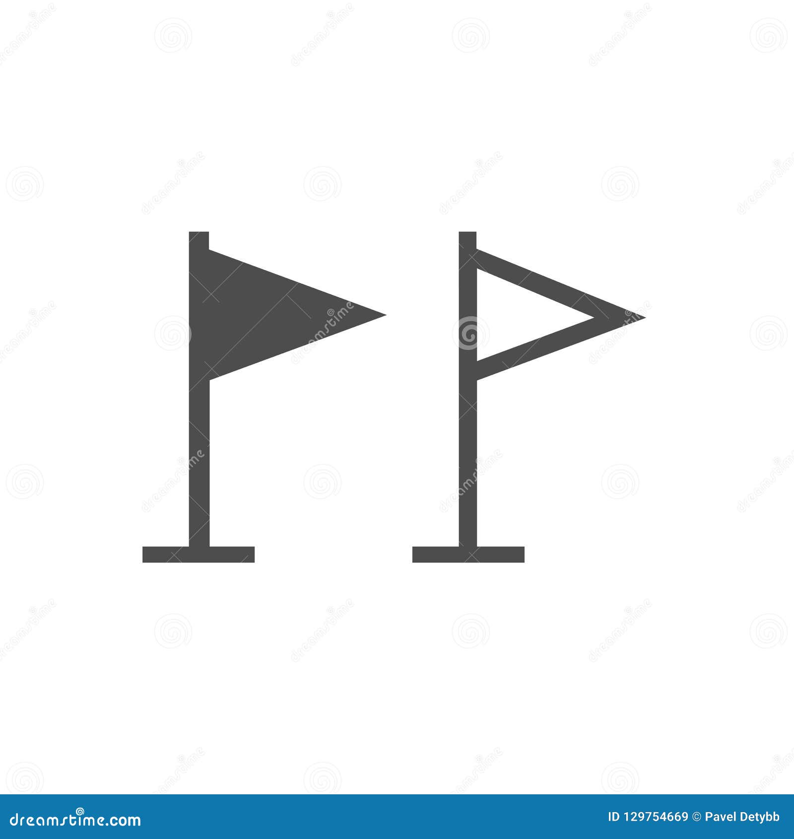 Flag Icon. Location Marker Symbol. Vector Illustration, Flat Design ...