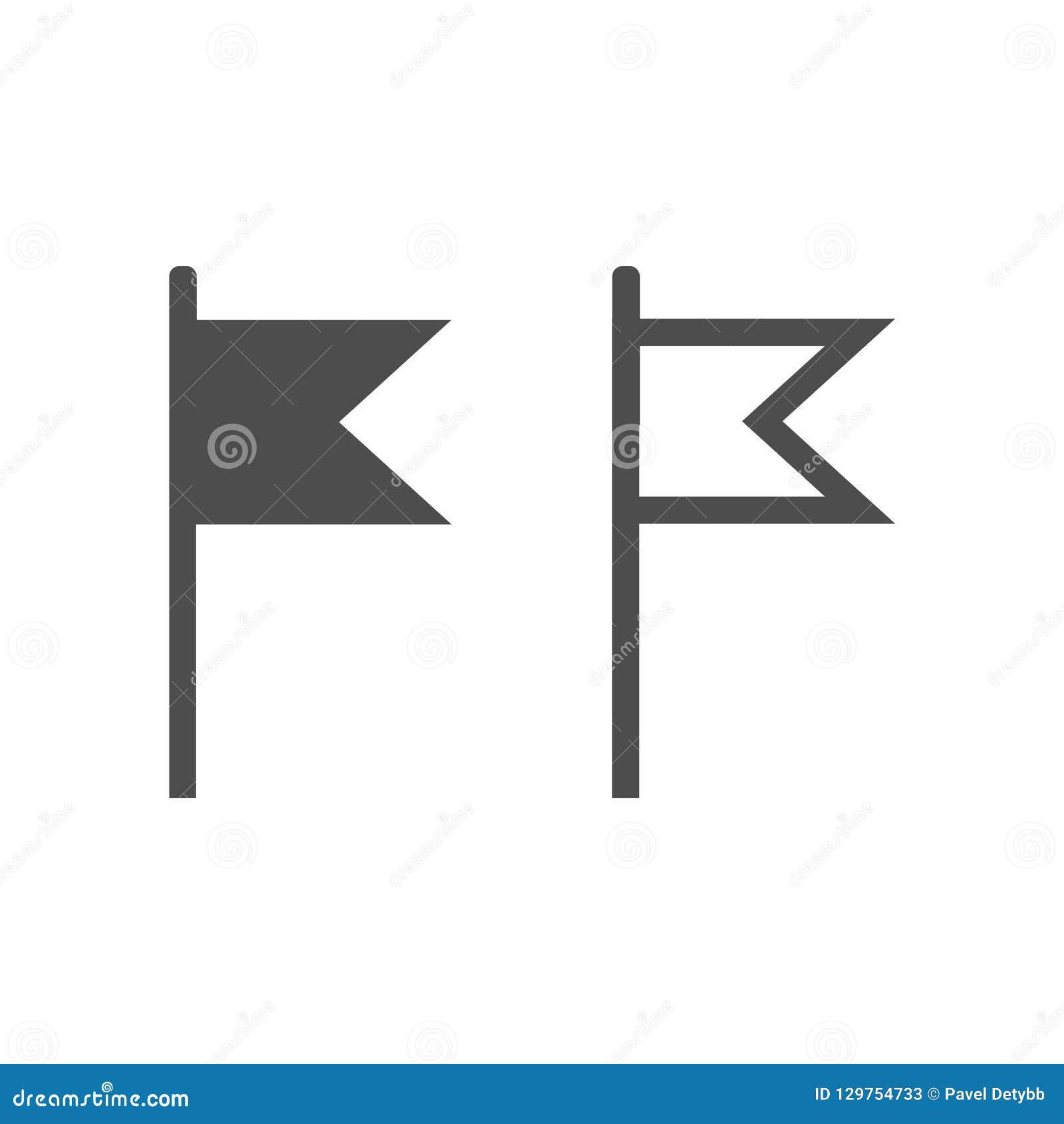 Flag Icon. Location Marker Symbol. Vector Illustration, Flat Design ...