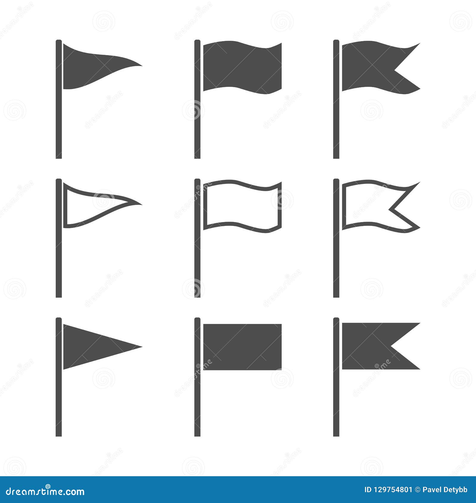 Flag Icon. Location Marker Symbol. Vector Illustration, Flat Design ...