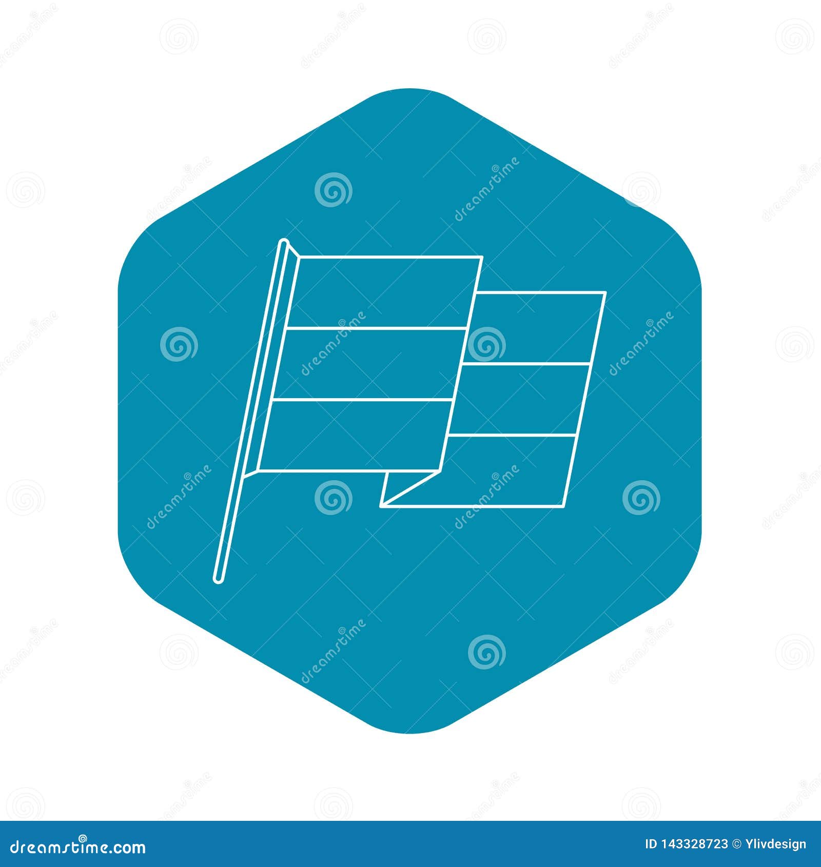 Flag icon, outline style stock vector. Illustration of line - 143328723