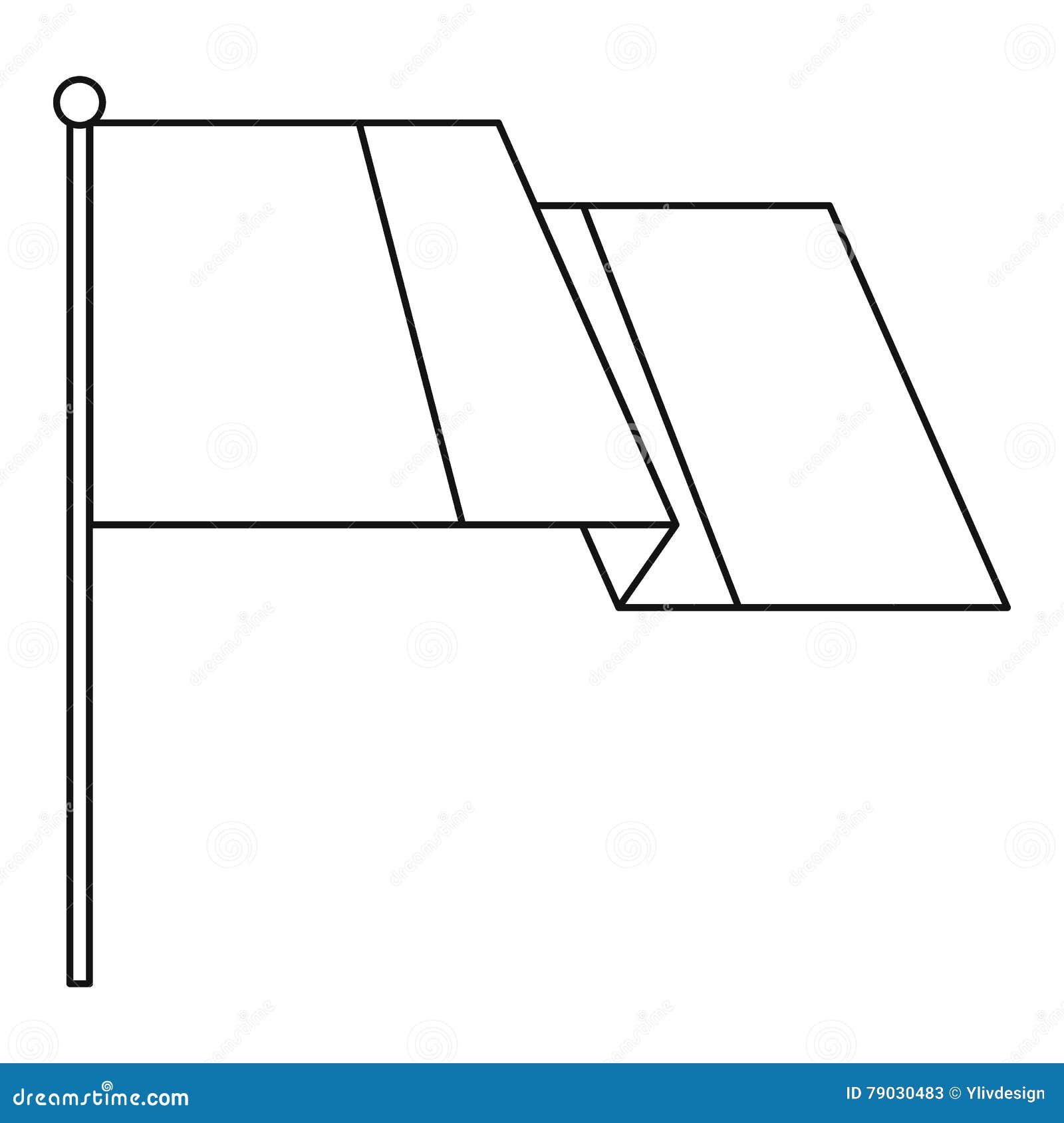 Flag icon, outline style stock vector. Illustration of patriotism ...