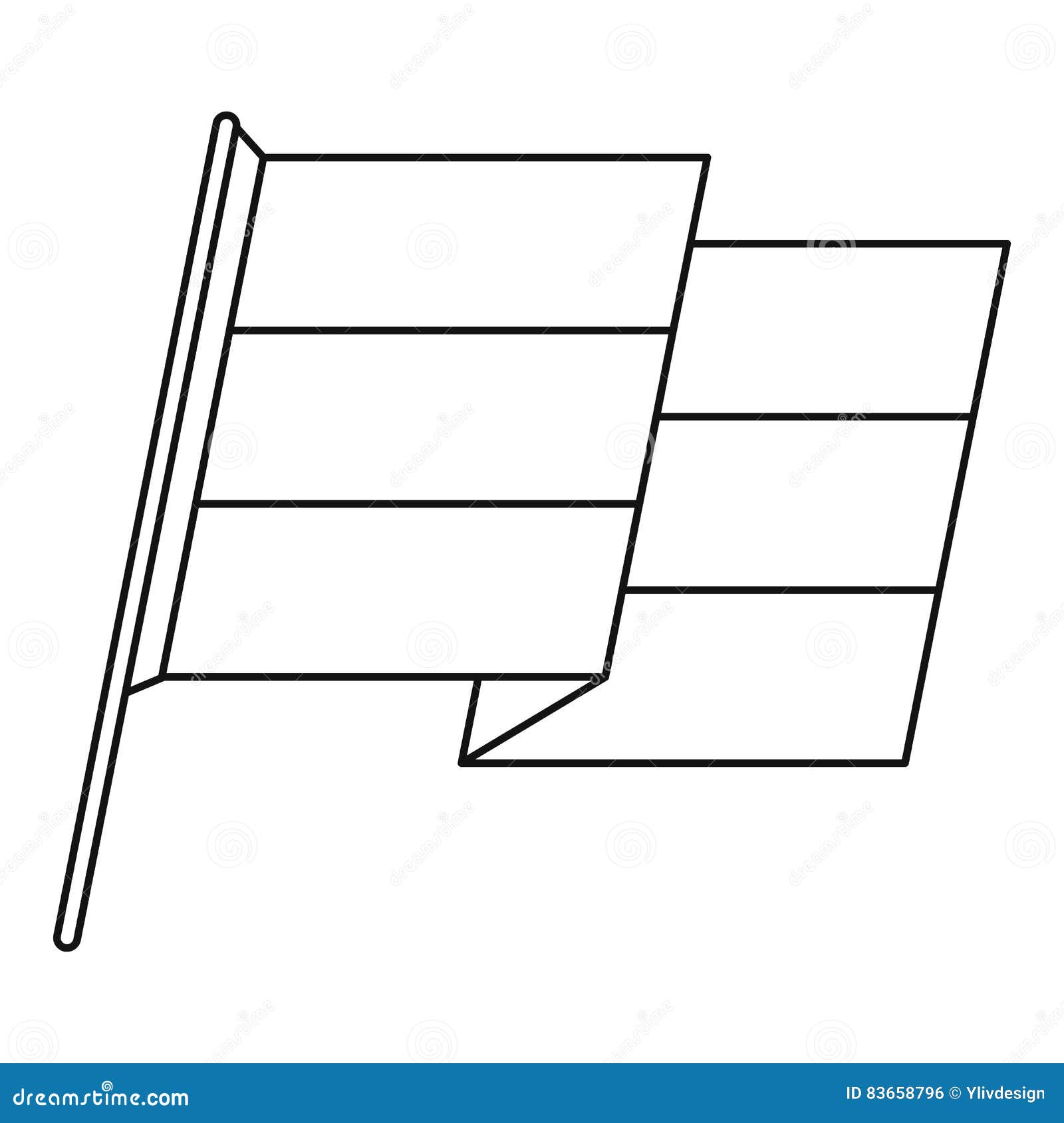 Flag icon, outline style stock vector. Illustration of patriotism ...