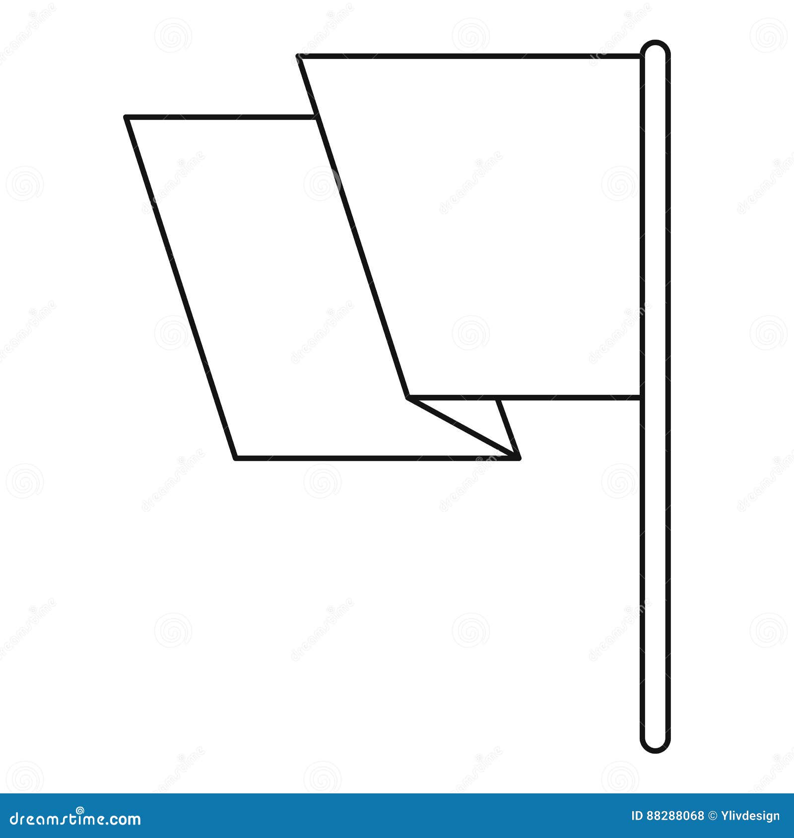 Flag icon, outline style stock vector. Illustration of wave - 88288068