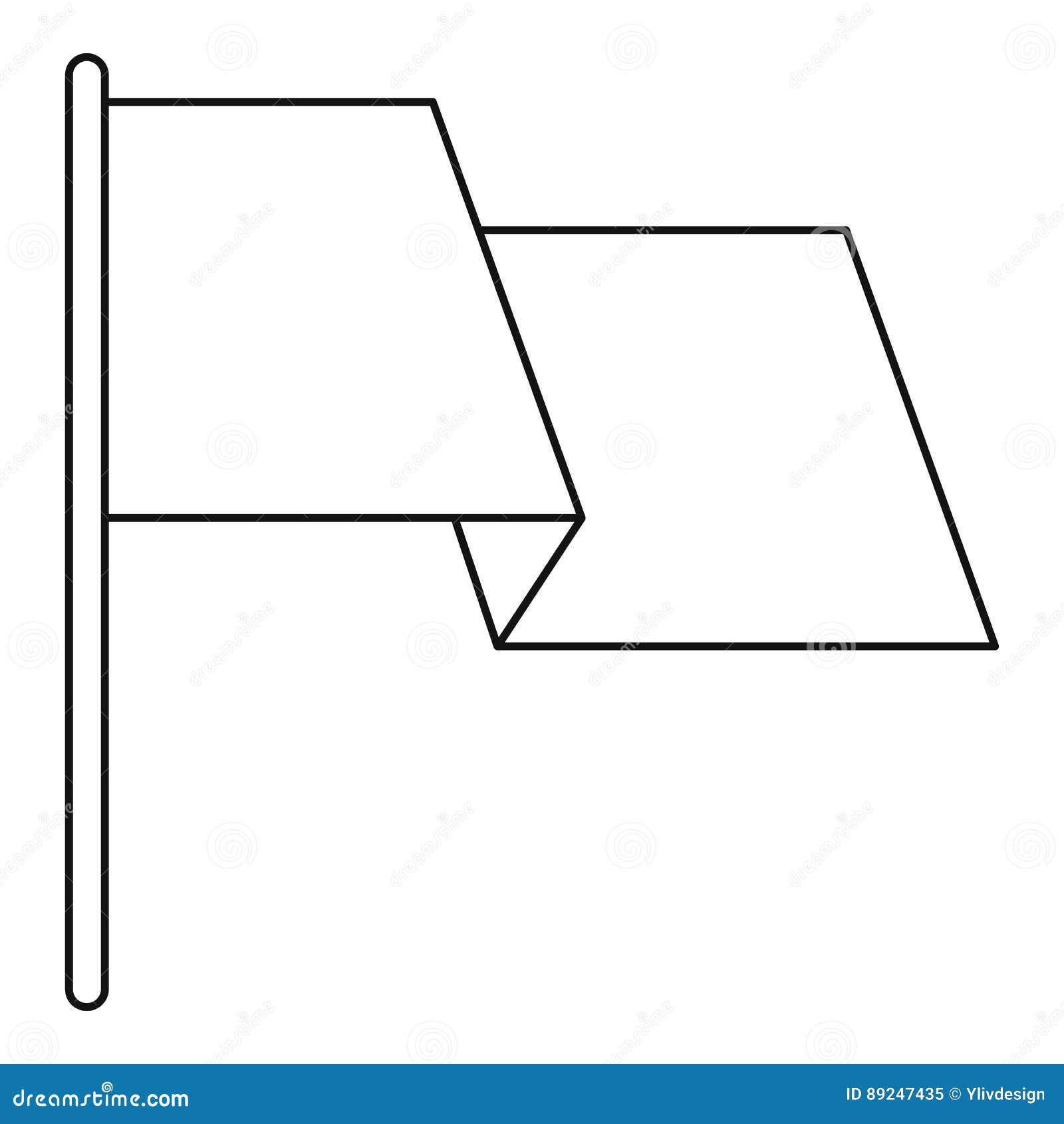 Flag icon, outline style stock vector. Illustration of elegance - 89247435