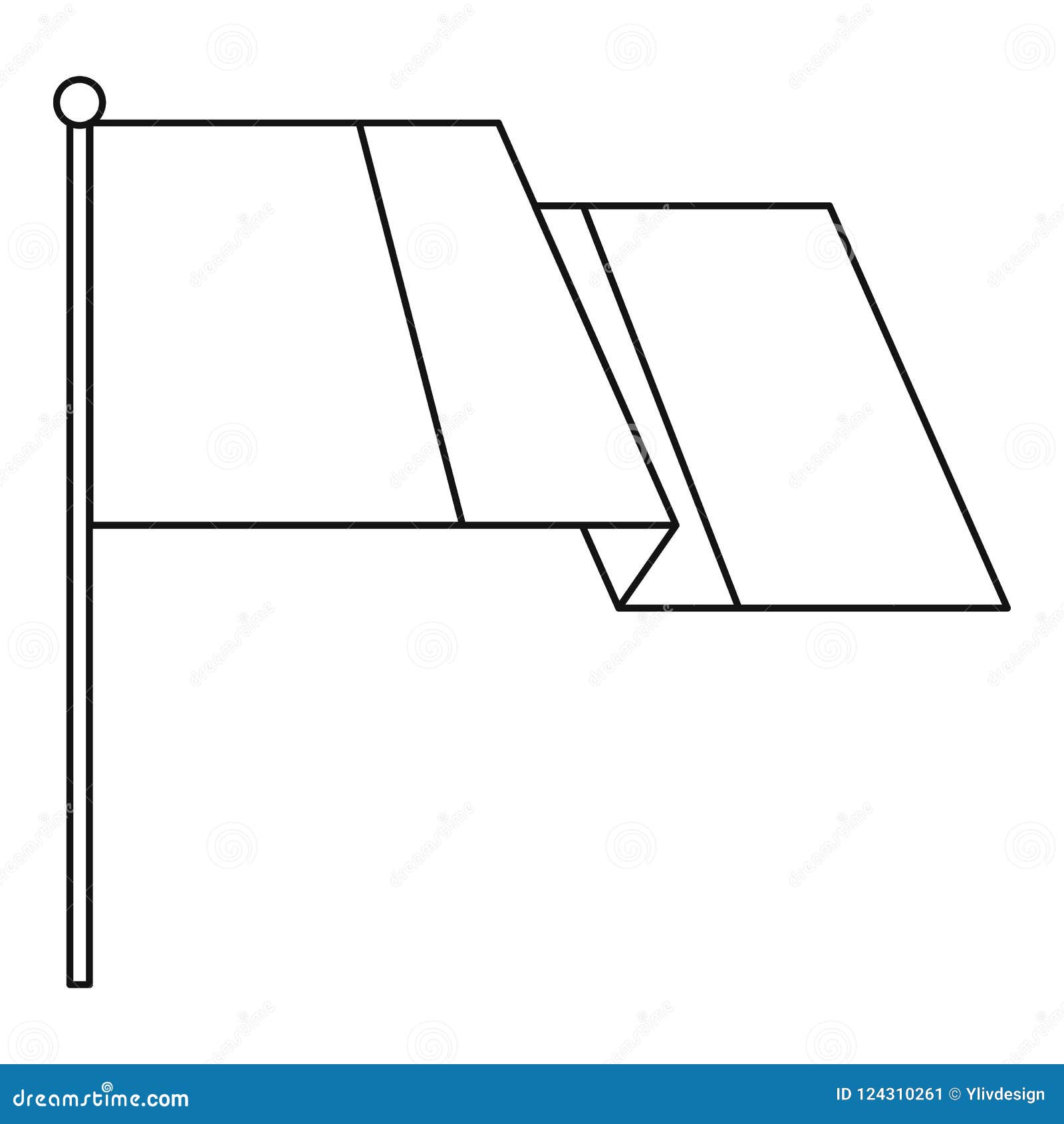 Flag icon, outline style stock illustration. Illustration of government ...
