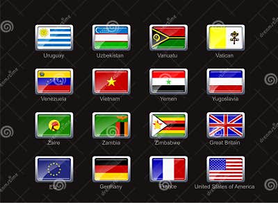 Flag icon set stock illustration. Illustration of banner - 4934084