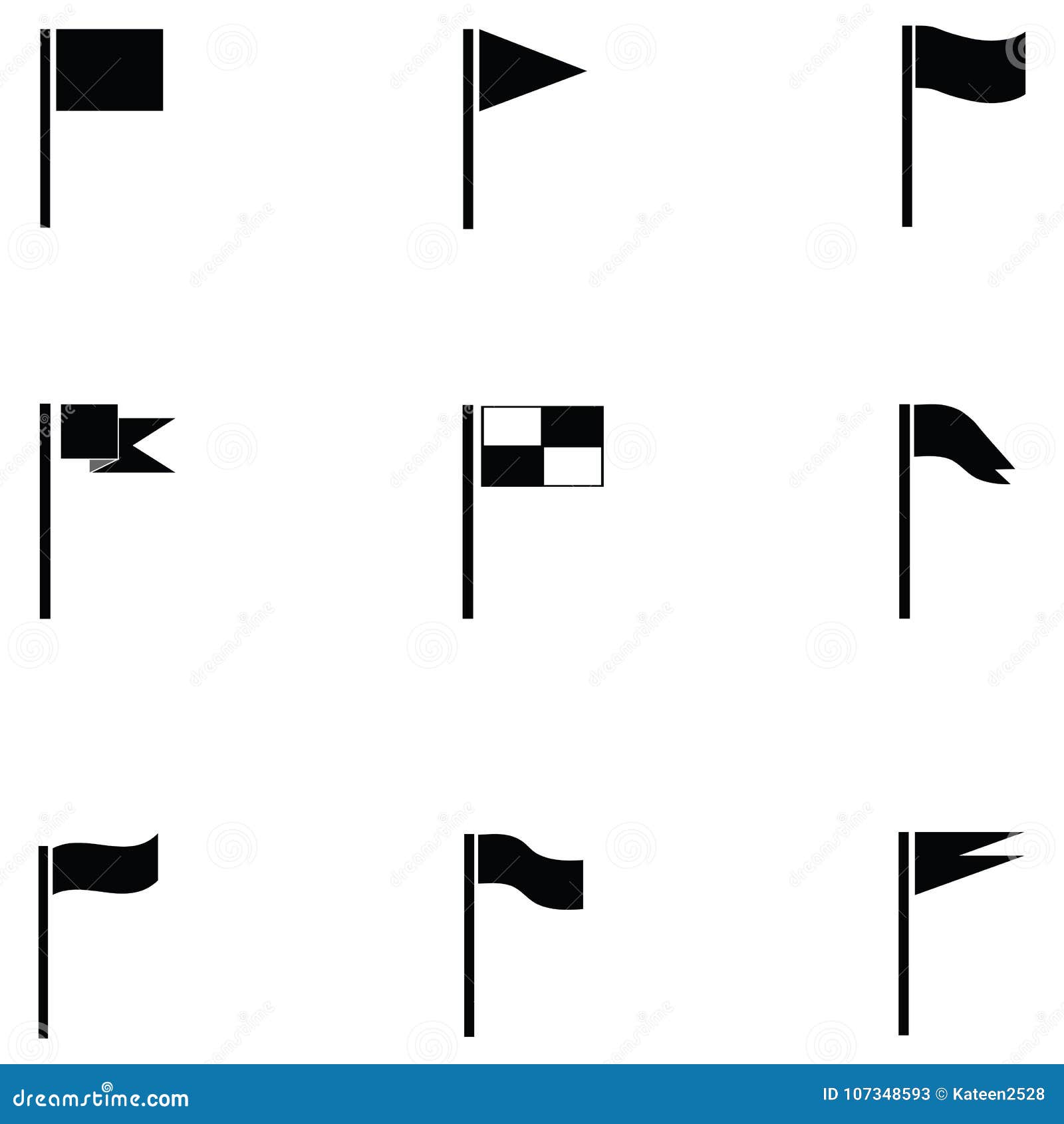 Flag icon set stock vector. Illustration of collection - 107348593