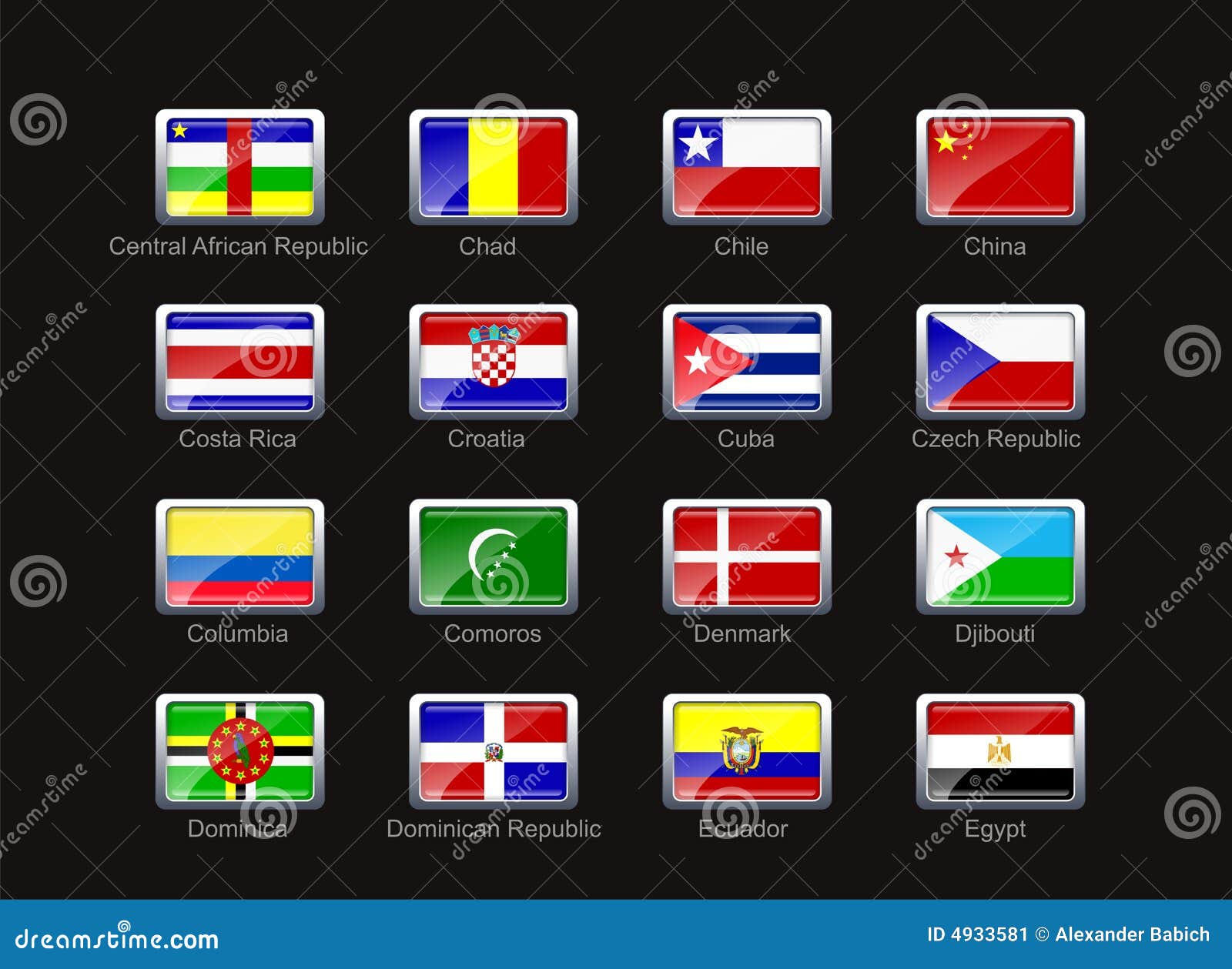 Flag icon set (part 3) stock illustration. Illustration of flag - 4933581