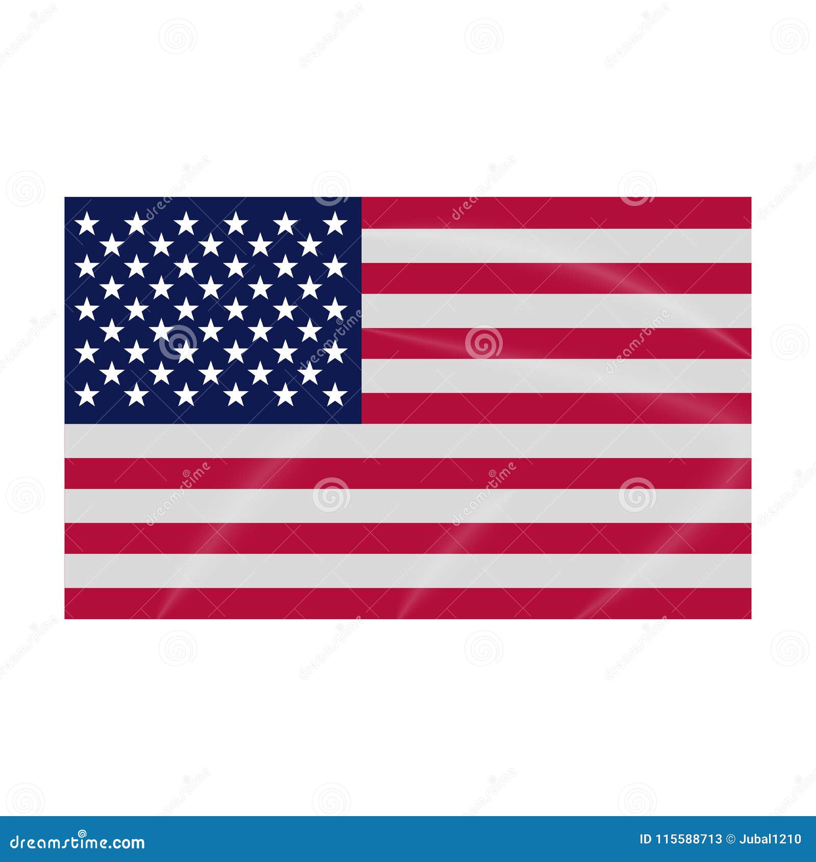 Flag Icon, USA Colored Flag Stock Vector - Illustration of national ...