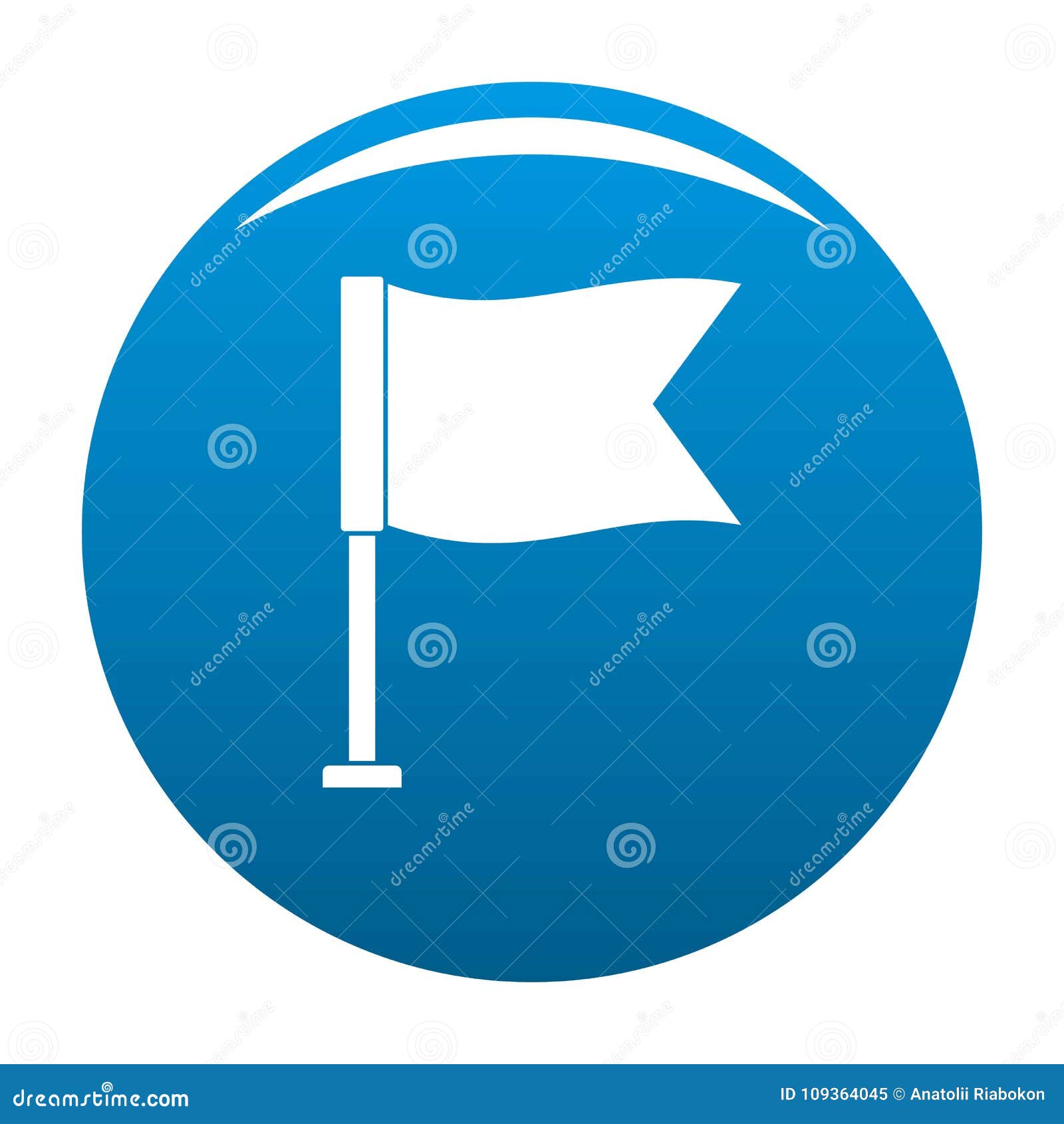 Flag icon blue vector stock vector. Illustration of destination - 109364045