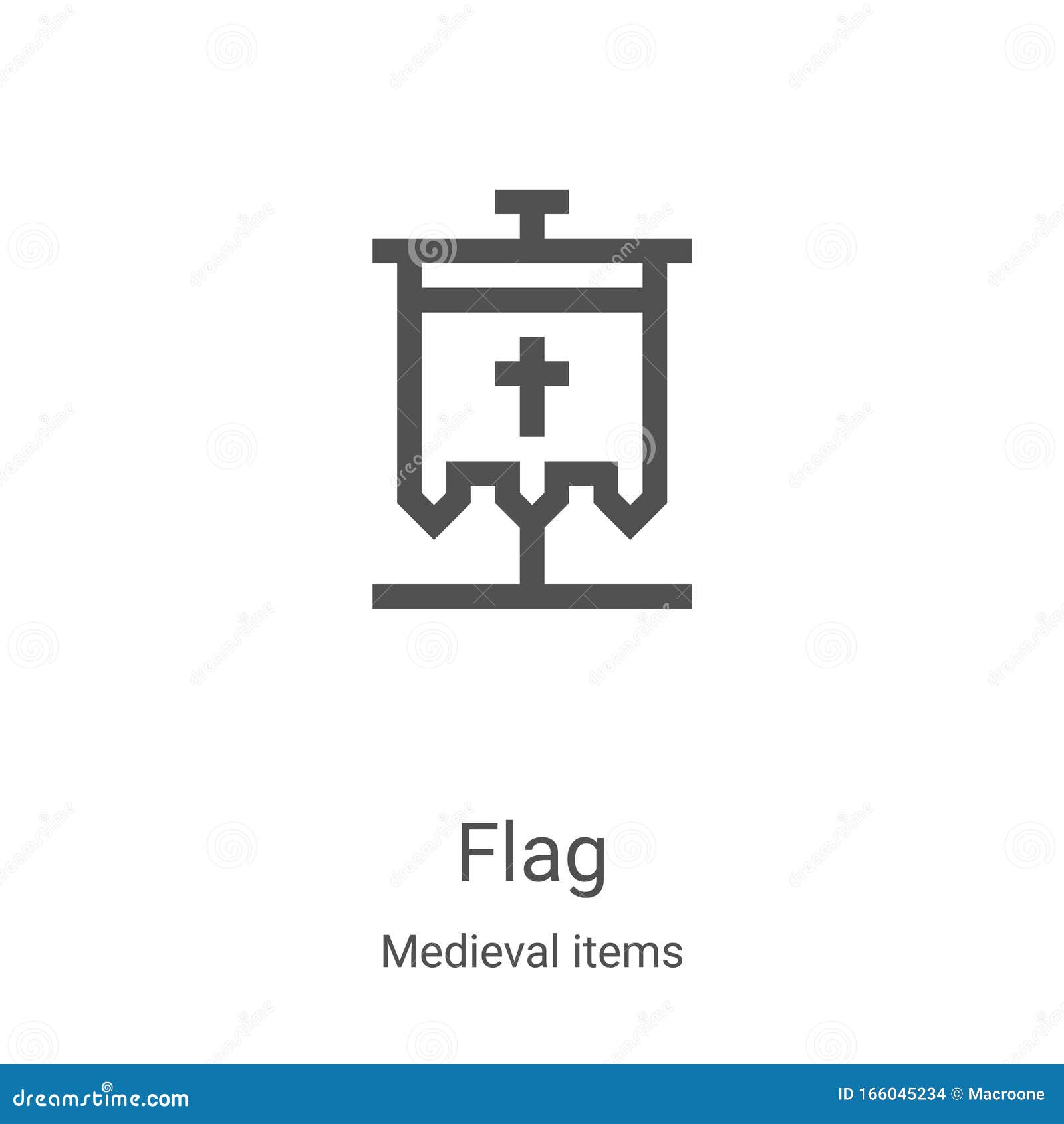 Flag Icon Vector from Medieval Items Collection. Thin Line Flag Outline ...