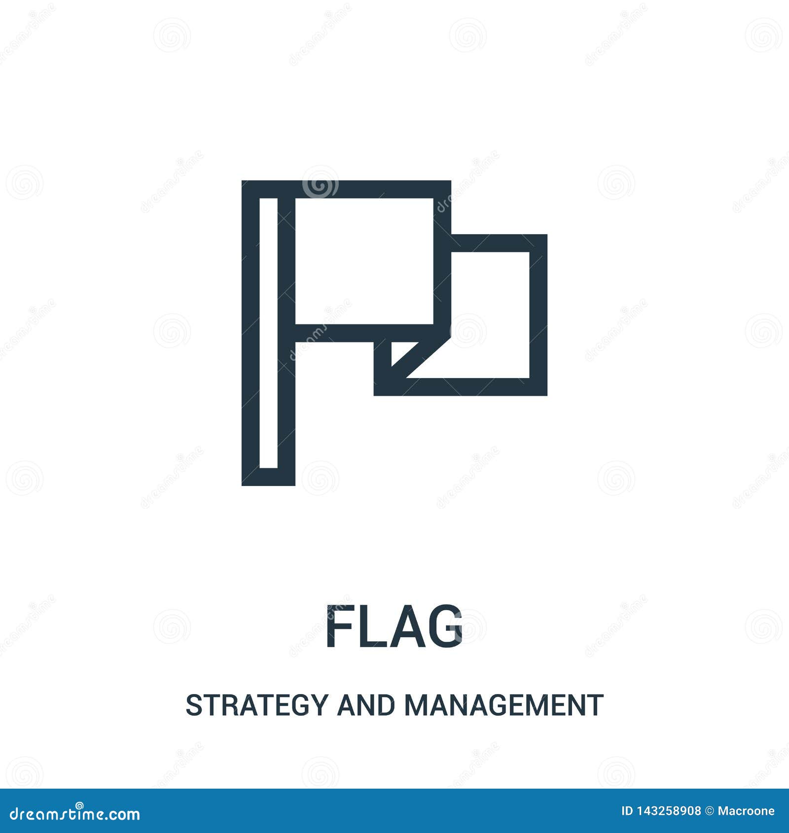 Flag Icon Vector from Strategy and Management Collection. Thin Line ...