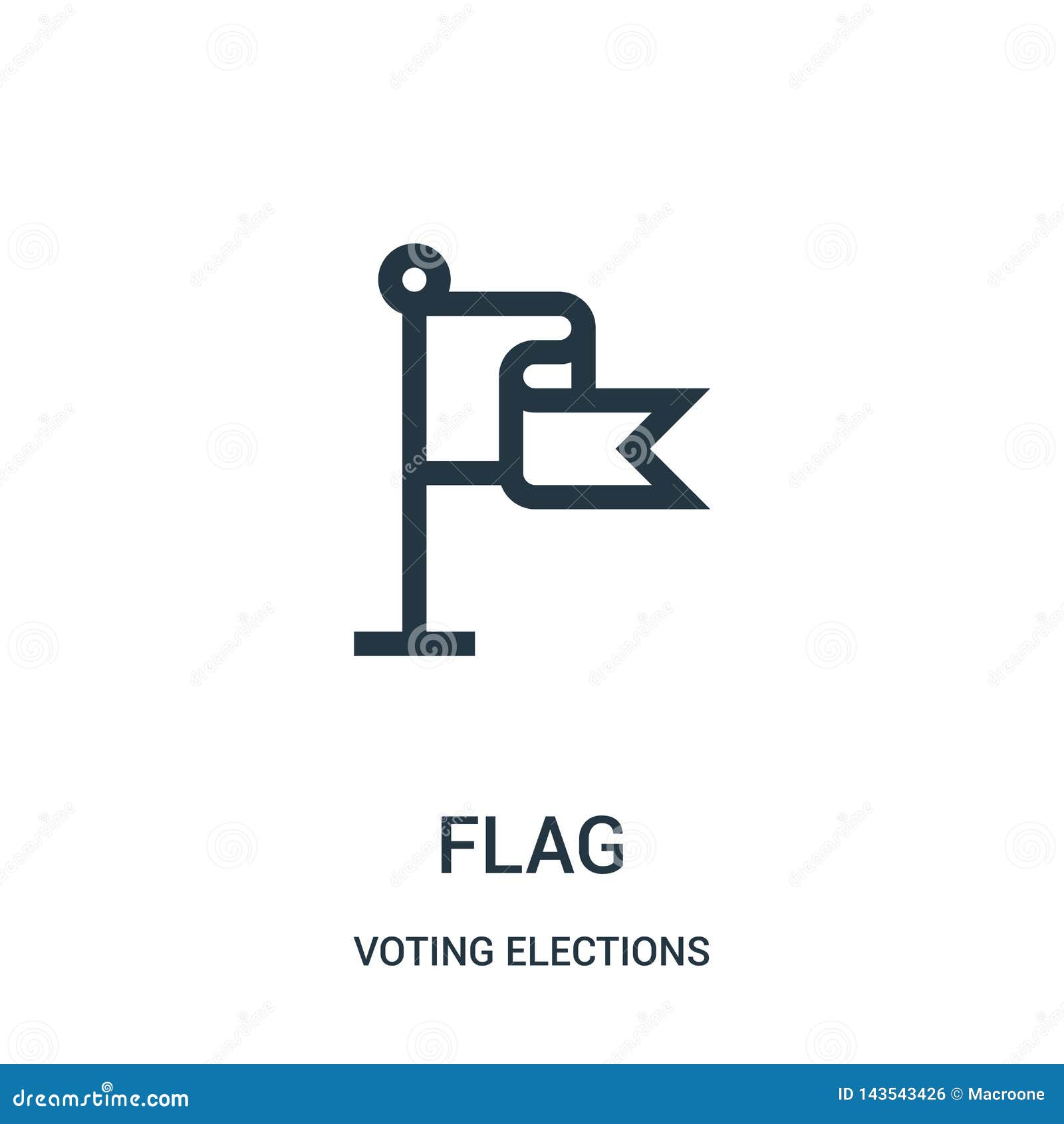 Flag Icon Vector from Voting Elections Collection. Thin Line Flag ...
