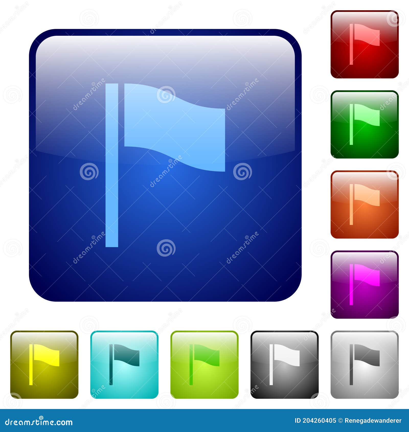 Flag color square buttons stock vector. Illustration of goal - 204260405