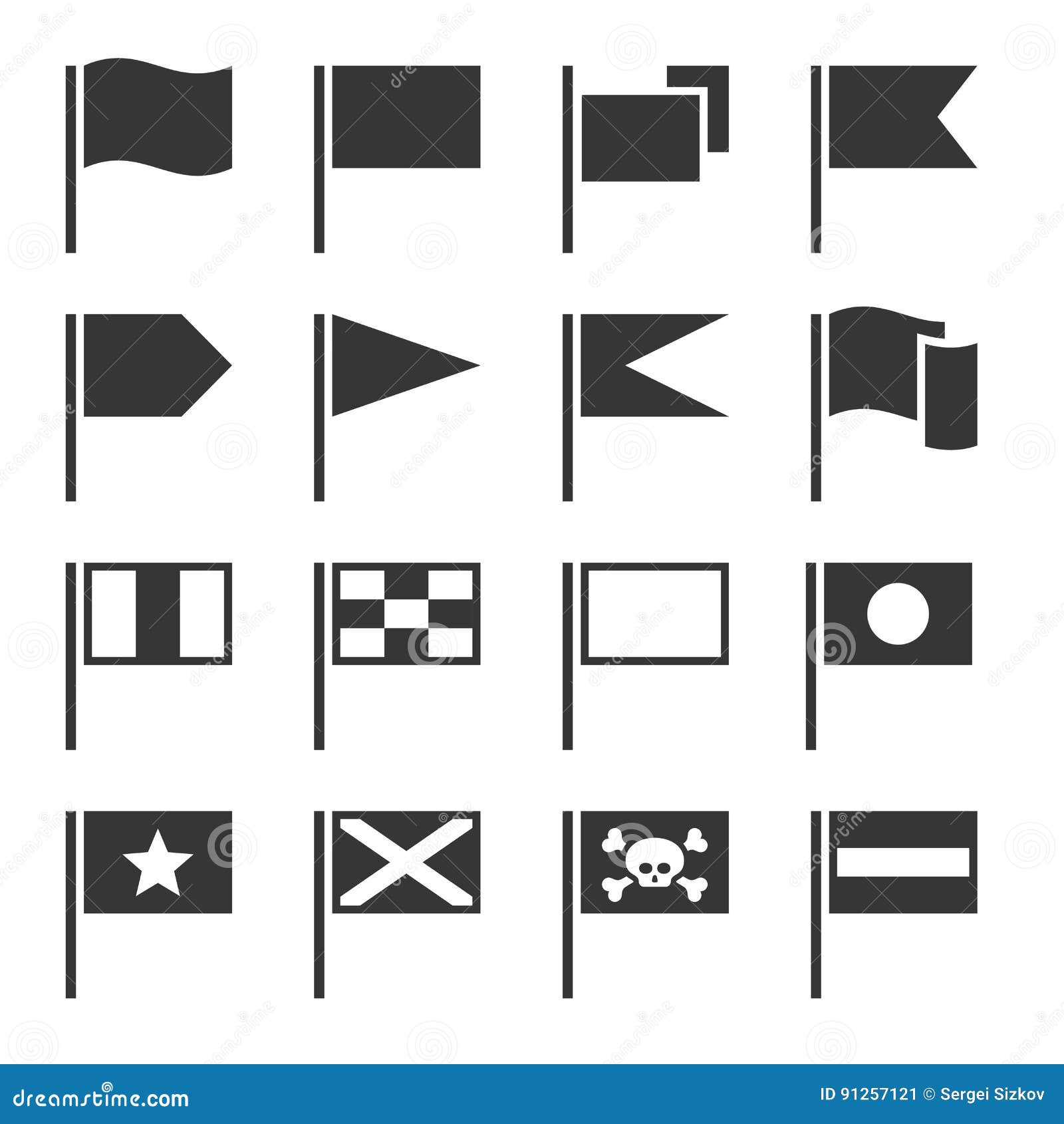 Flag Icons Set stock vector. Illustration of design, marker - 91257121