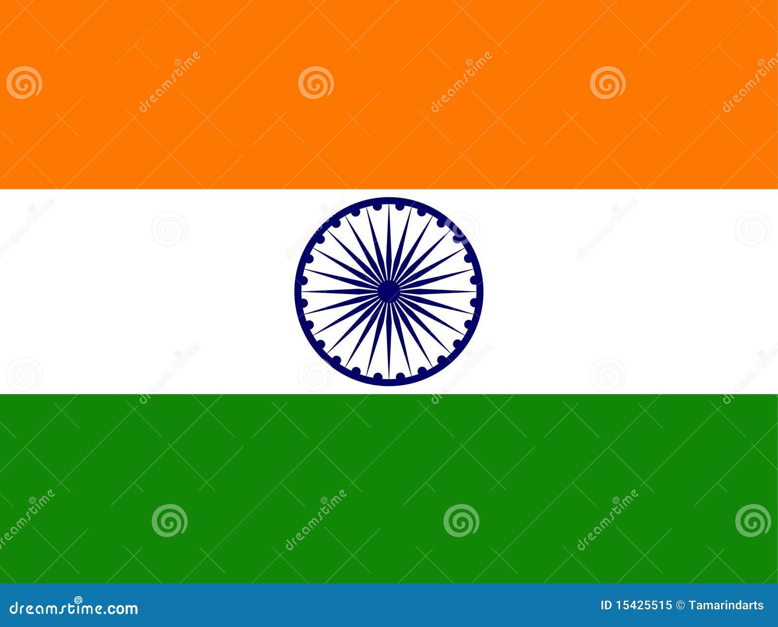 Flag of India stock vector. Illustration of patriotic - 15425515