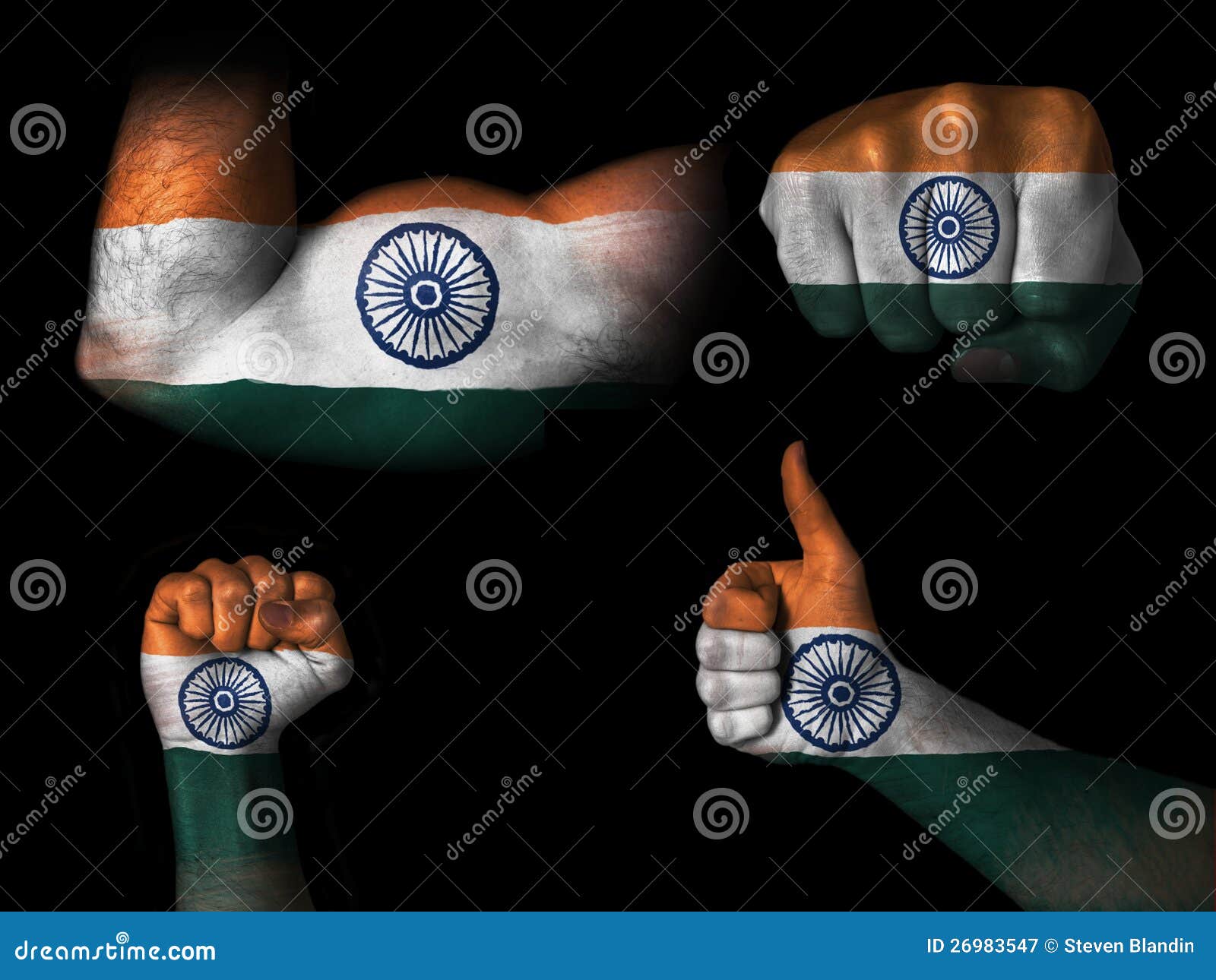 Flag of India on Body Parts Stock Image - Image of arts, flag: 26983547