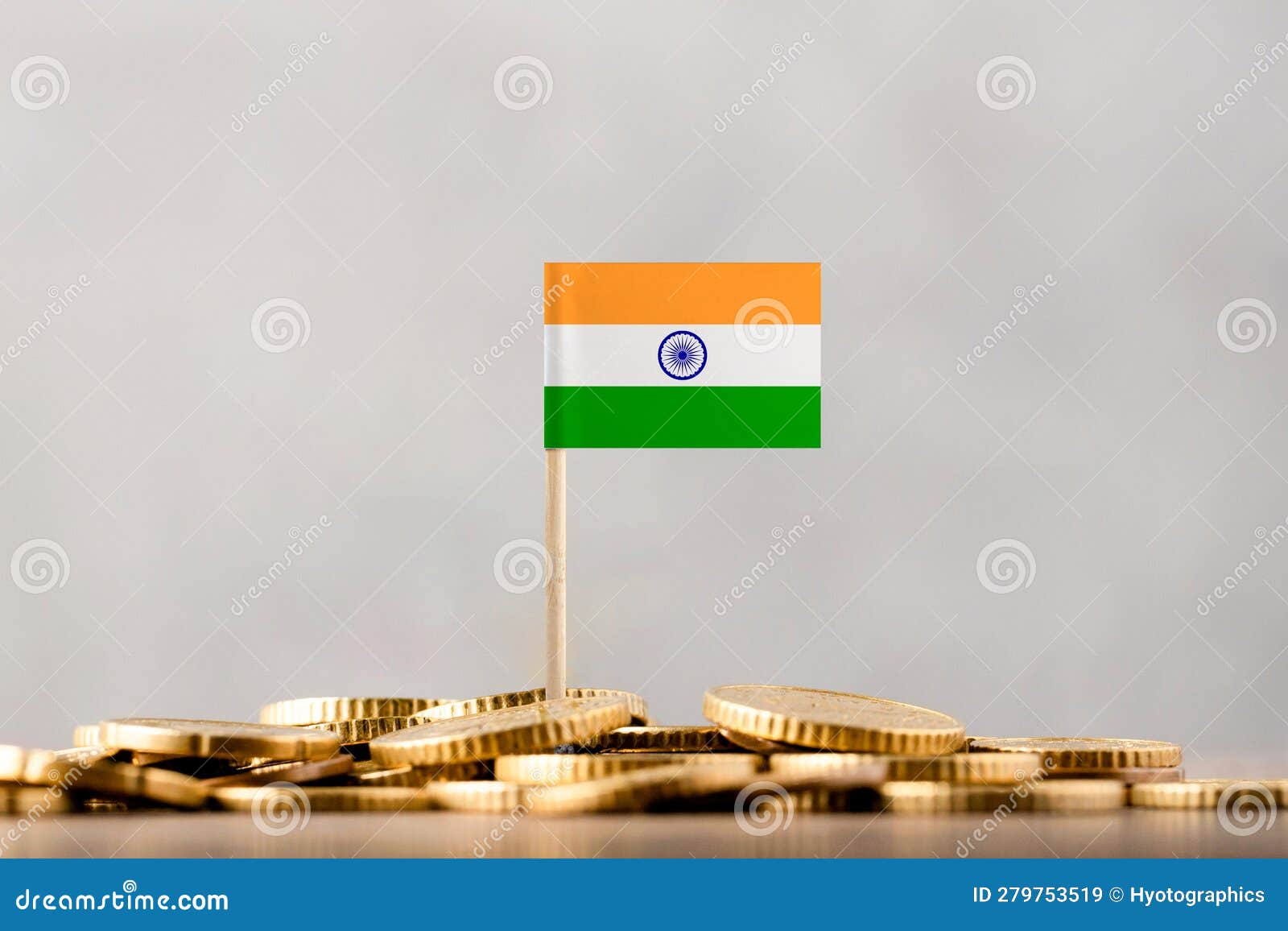 The Flag of India with Coins. Stock Image - Image of banking, broke ...