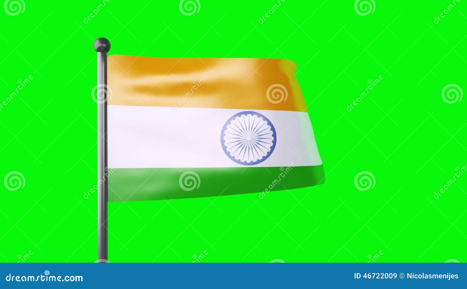 Flag of India 3d on Green Screen Stock Video - Video of fabric, history ...