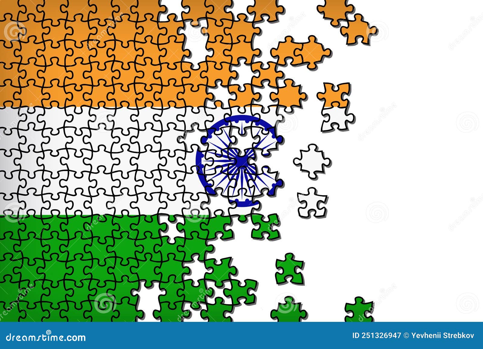 Flag of India in the Form of Puzzles. Independence Day of India Stock ...