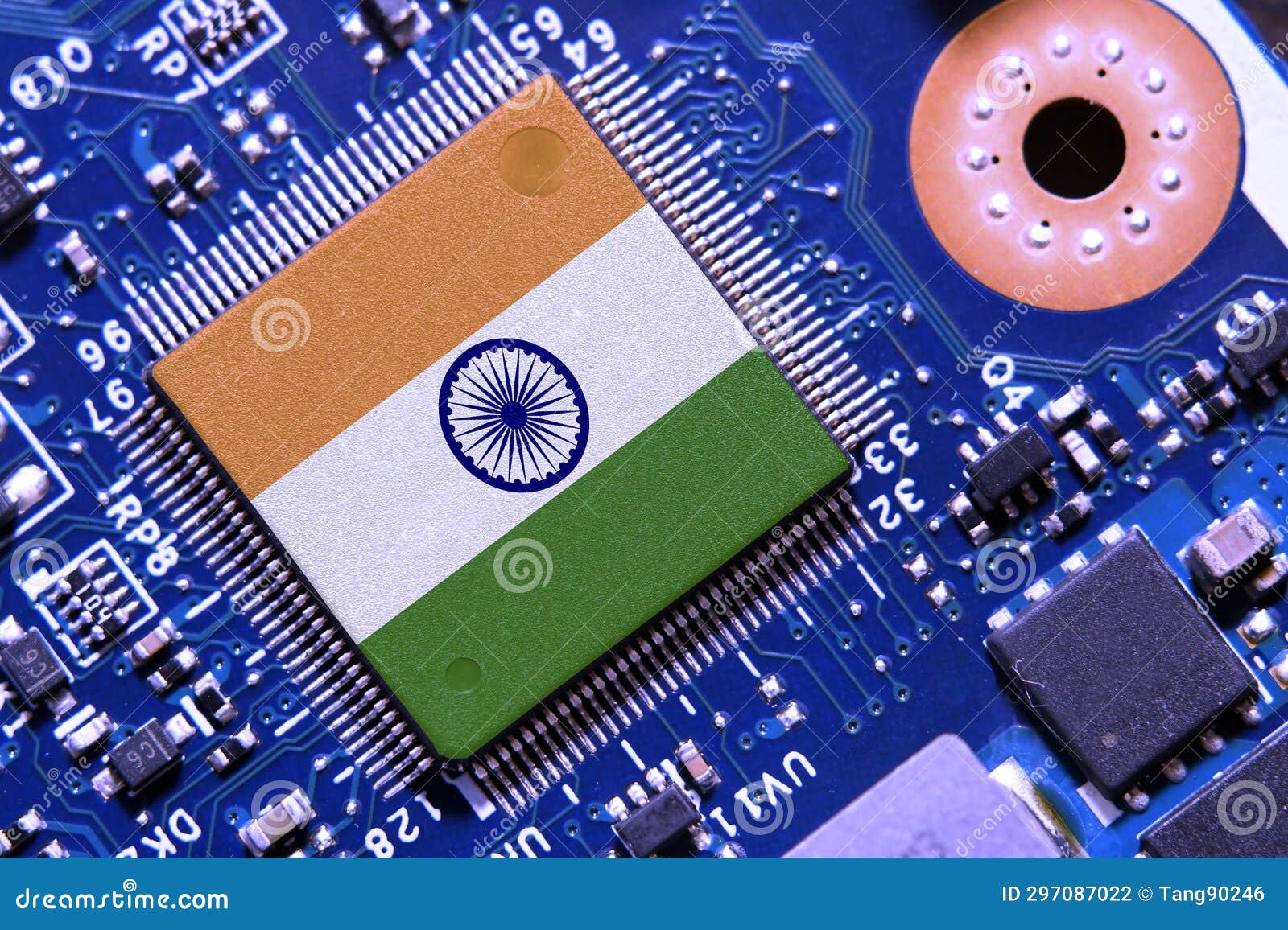 Flag of India on Processor, CPU Central Processing Unit or GPU ...