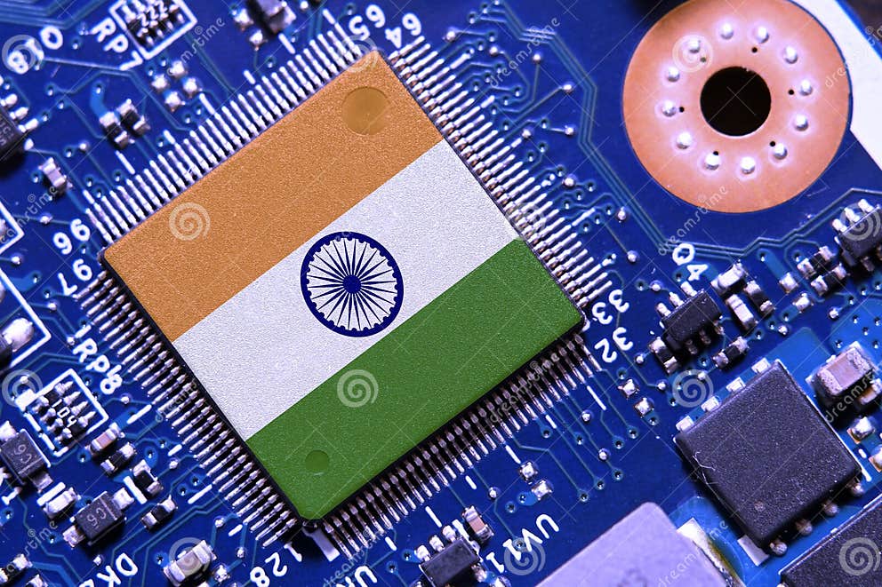 Flag of India on Processor, CPU Central Processing Unit or GPU ...