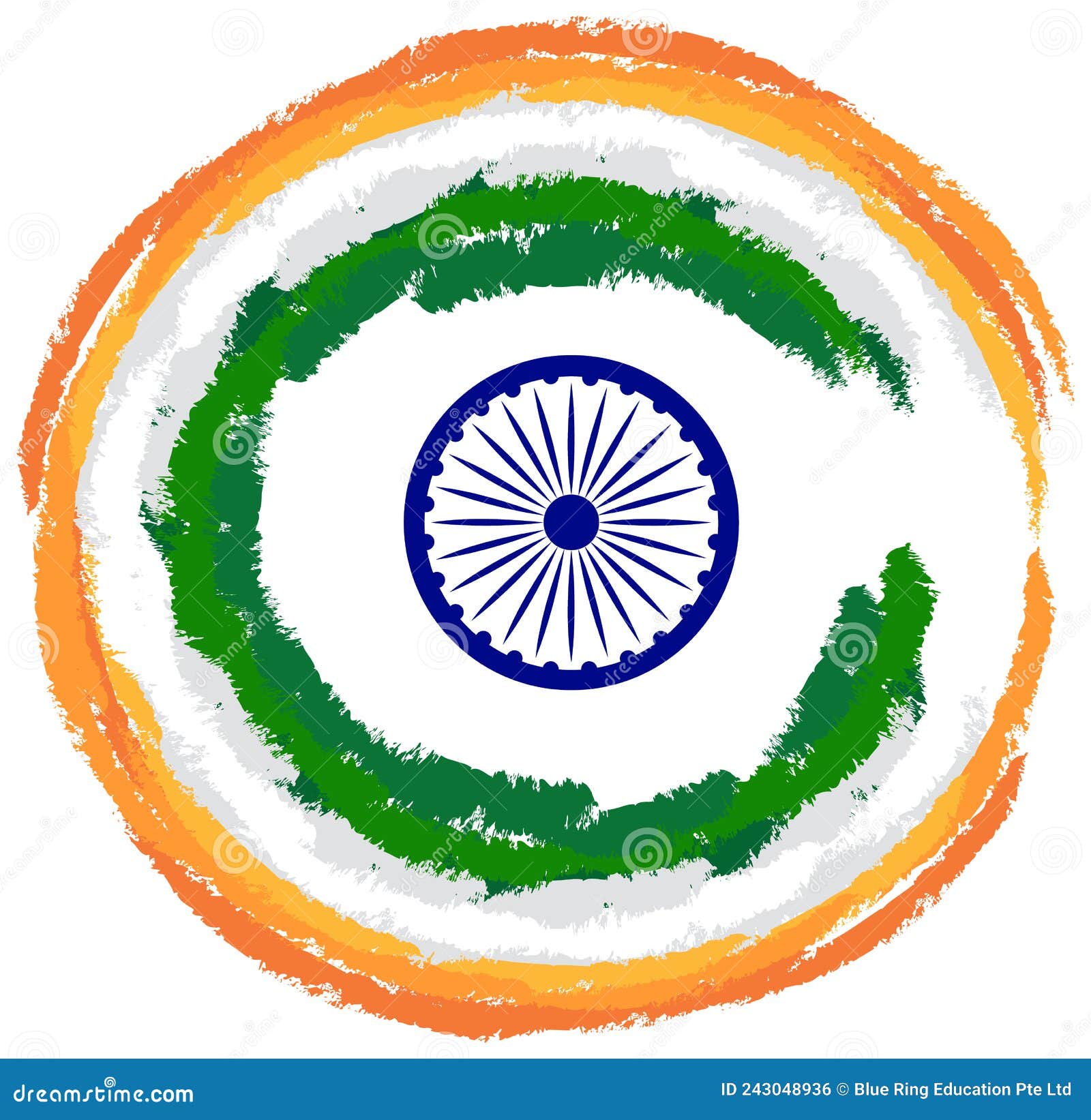 Flag of India in Round Pattern Stock Vector - Illustration of artistic ...
