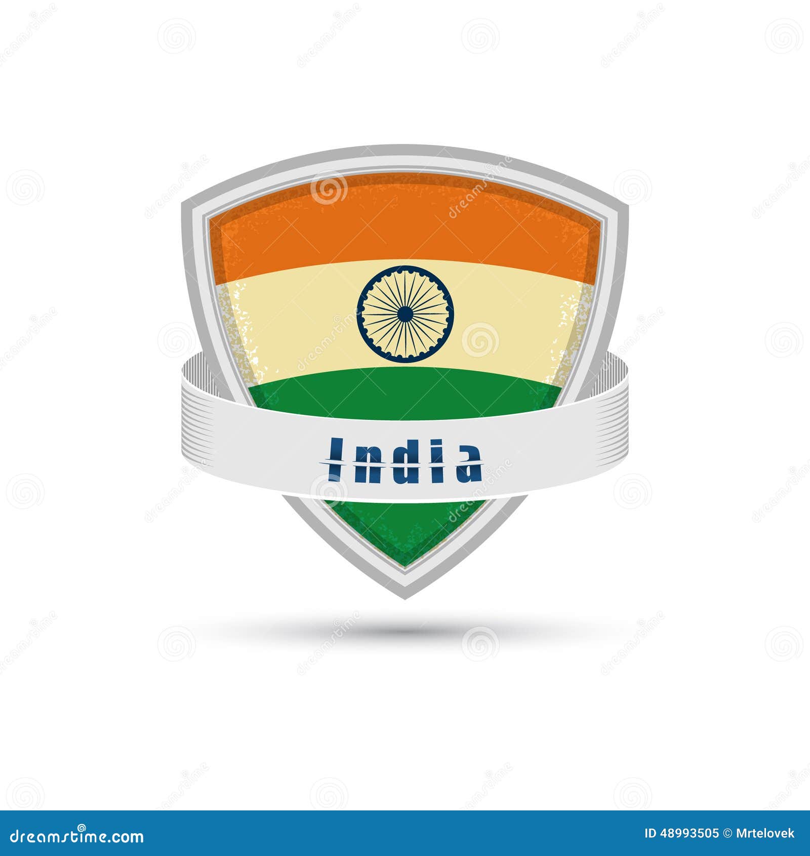 Flag of India on the Shield Stock Illustration - Illustration of ...