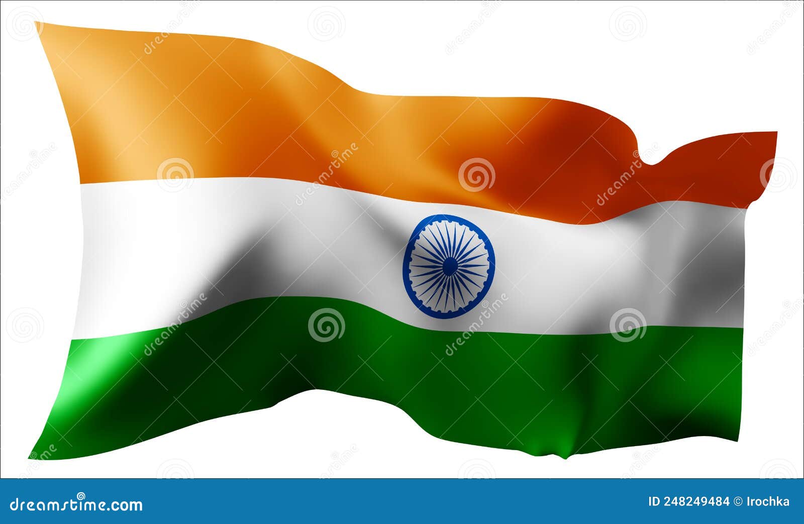 Flag of the India Waving in the Wind. Stock Vector - Illustration of ...