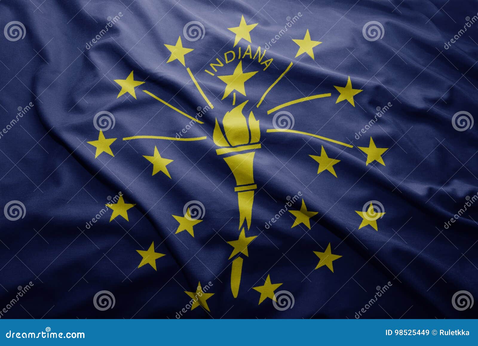 Flag of Indiana state stock illustration. Illustration of material ...