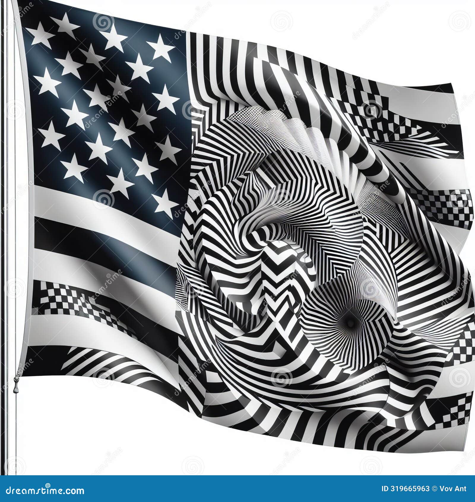 112 36. a Flag Inspired by the Art of Op-art, with Optical Illu Stock ...