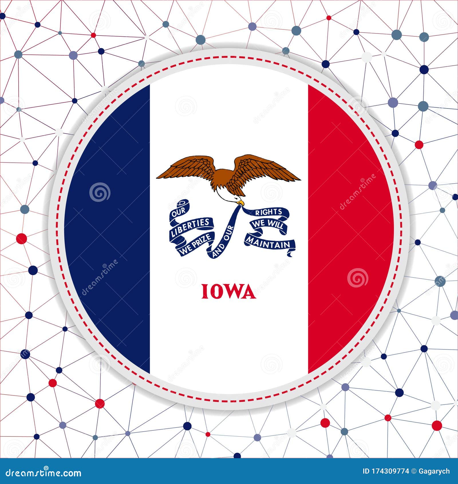 Iowa Network Map. Vector Illustration | CartoonDealer.com #235786740