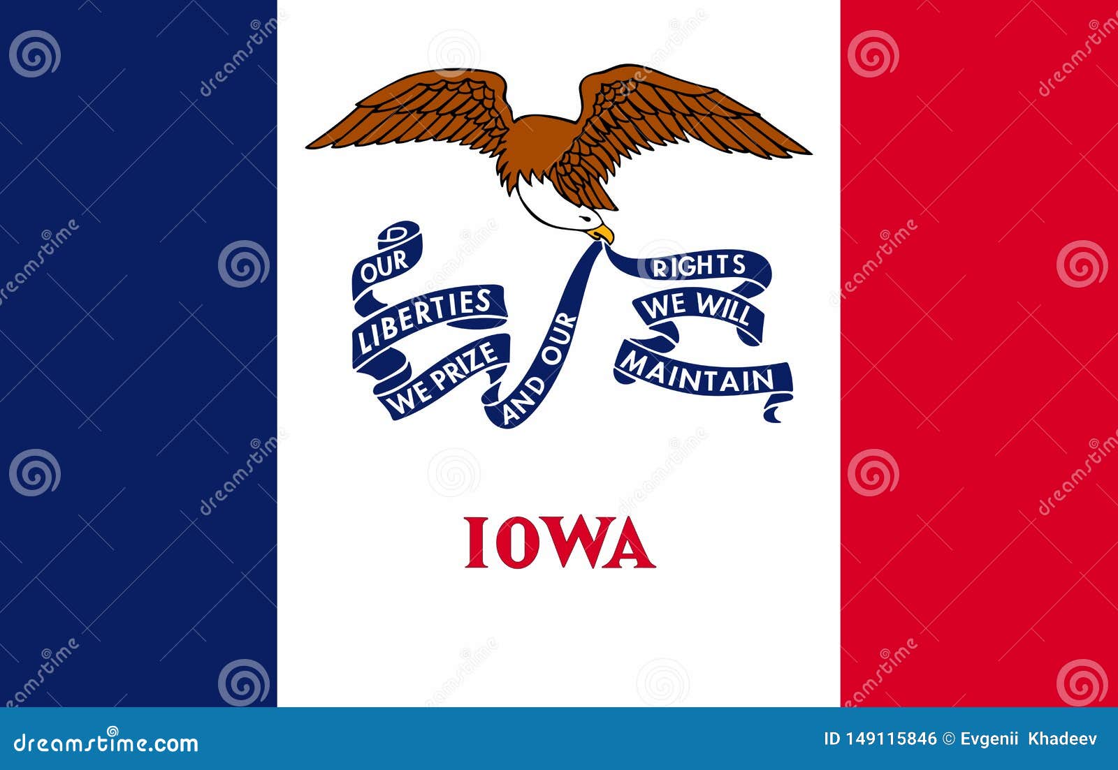 Flag of Iowa State of the United States. Stock Vector - Illustration of ...