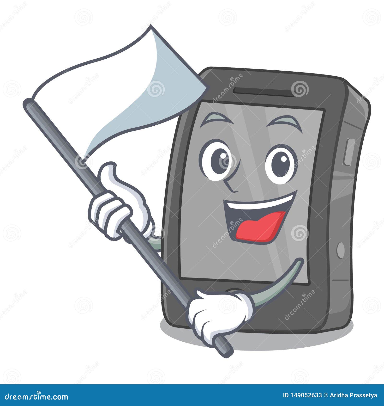 With Flag Ipad in the a Cartoon Shape Stock Vector - Illustration of ...