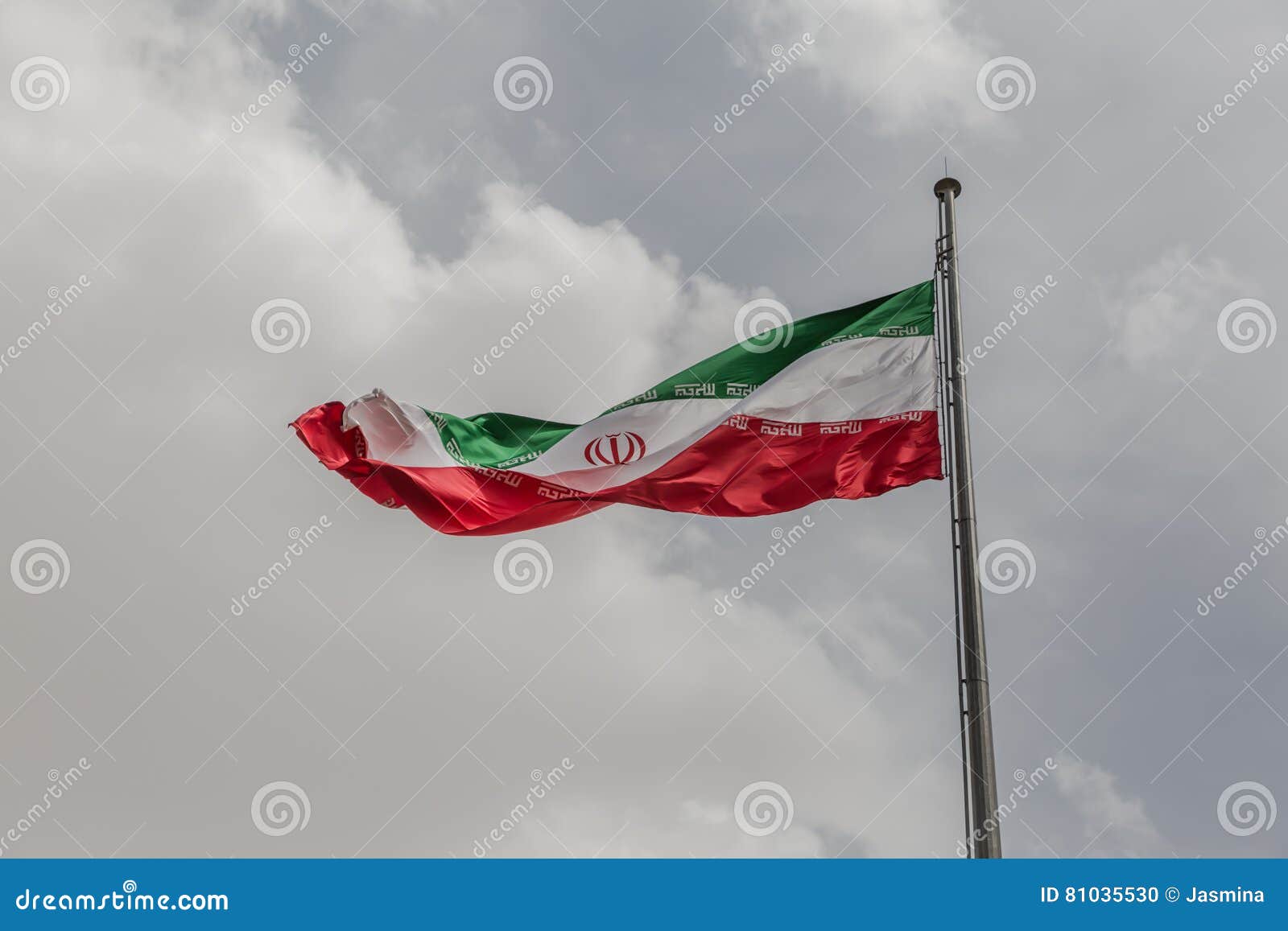 Flag of Iran stock photo. Image of nation, flagpole, flag - 81035530