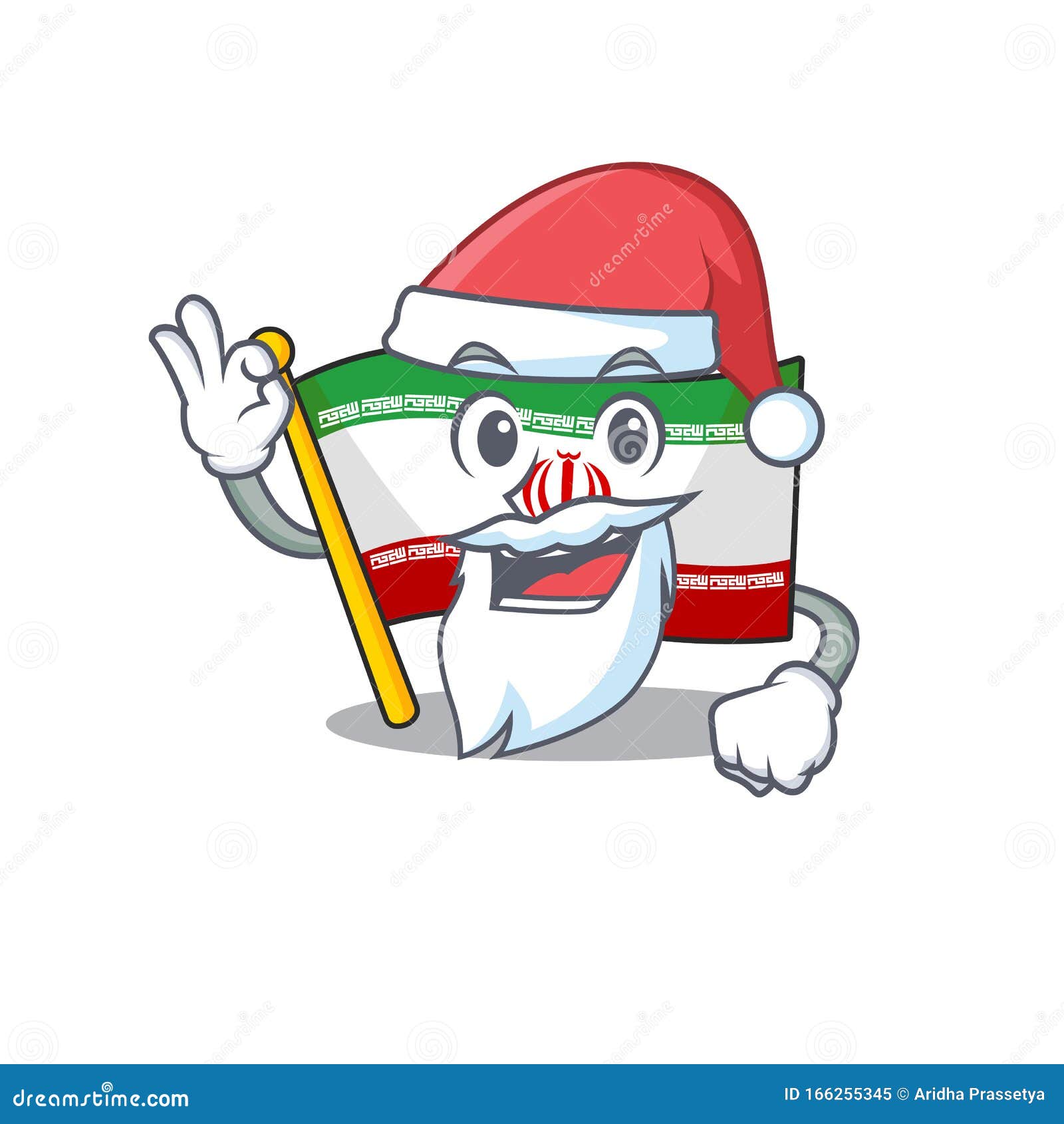 Flag Iran in Santa Cartoon Character Design Stock Vector - Illustration ...