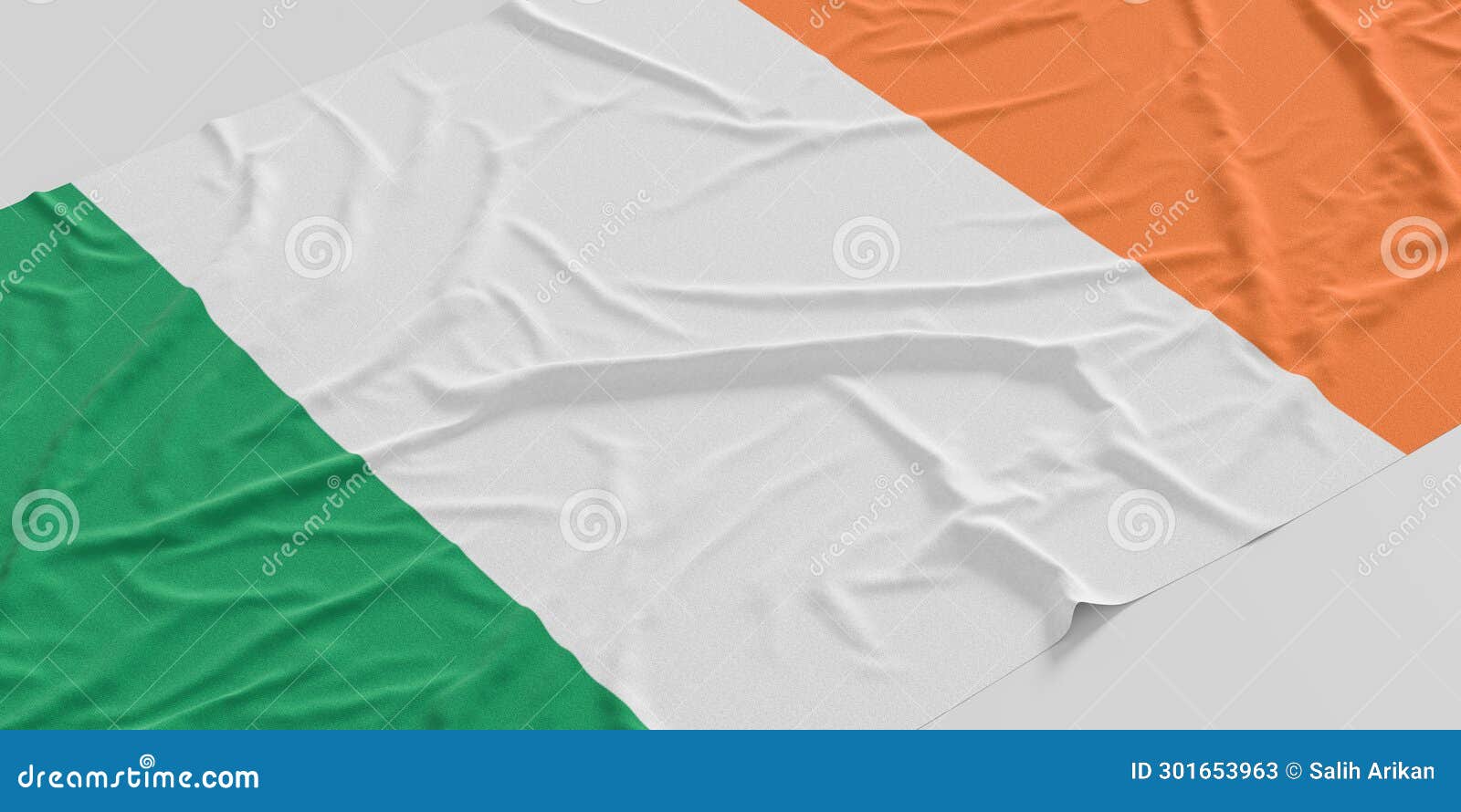 Flag of Ireland. Fabric Textured Ireland Flag Isolated on White ...