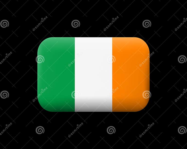 Flag of Ireland. Matted Vector Icon and Button Stock Vector ...