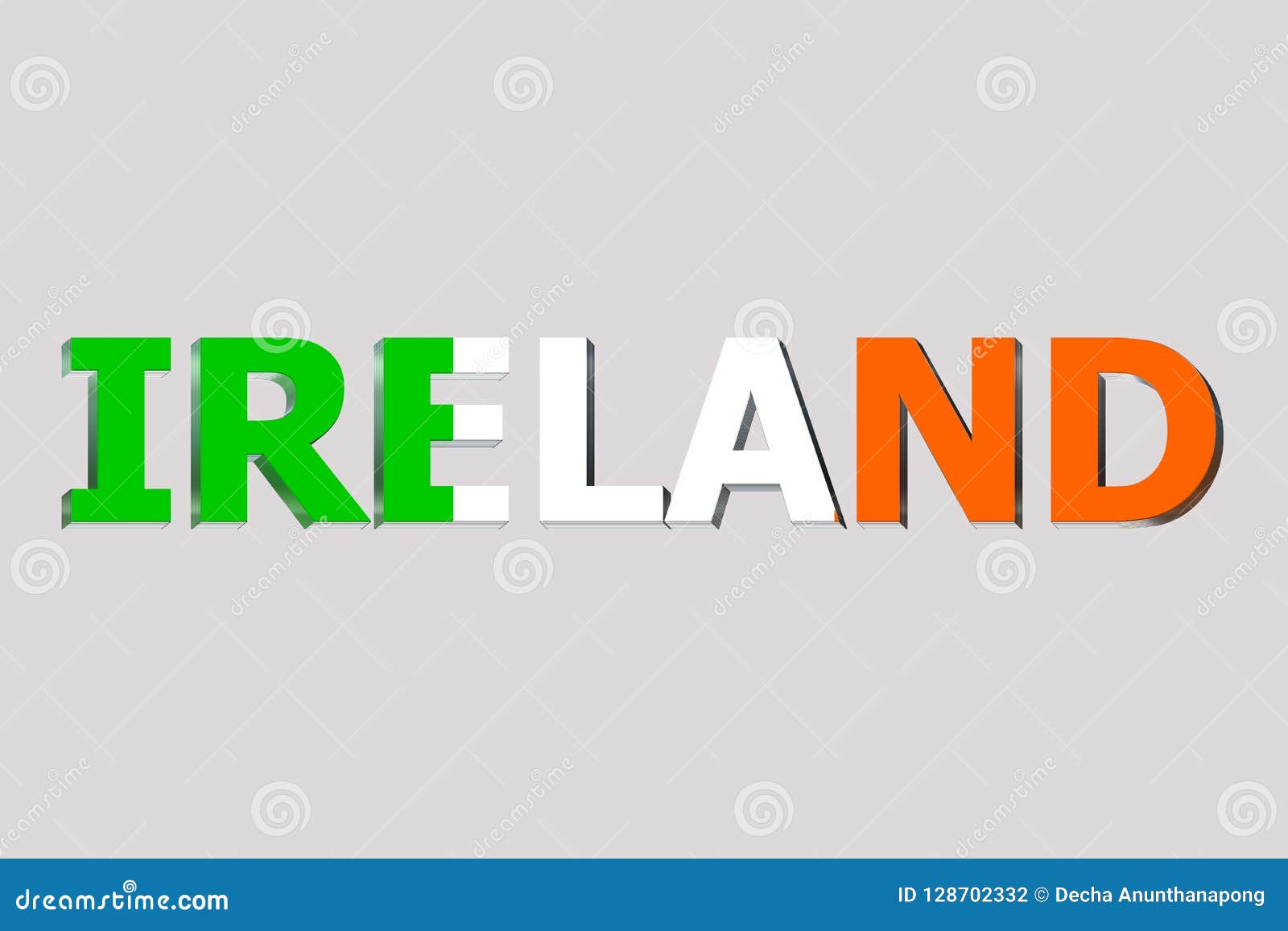 Flag of Ireland on text stock illustration. Illustration of country ...