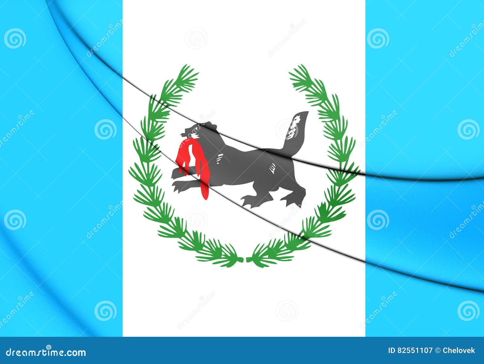 Flag of Irkutsk Oblast, Russia. Stock Illustration - Illustration of ...