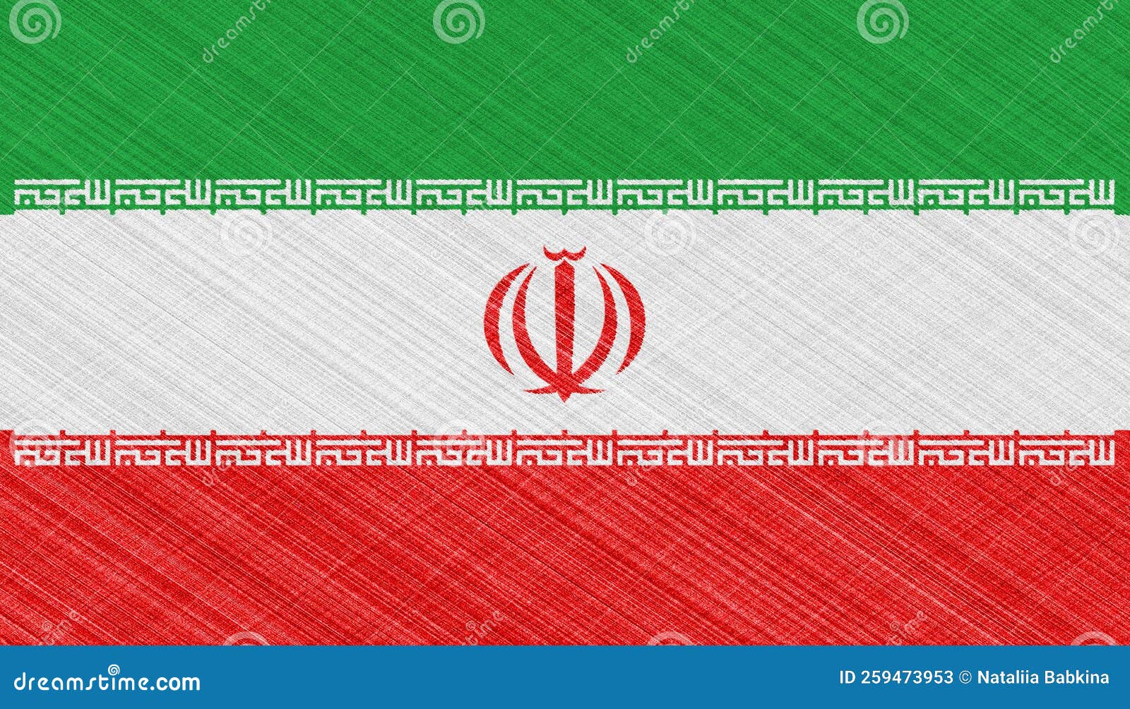 Flag of the Islamic Republic of Iran on a Fabric Texture Stock ...