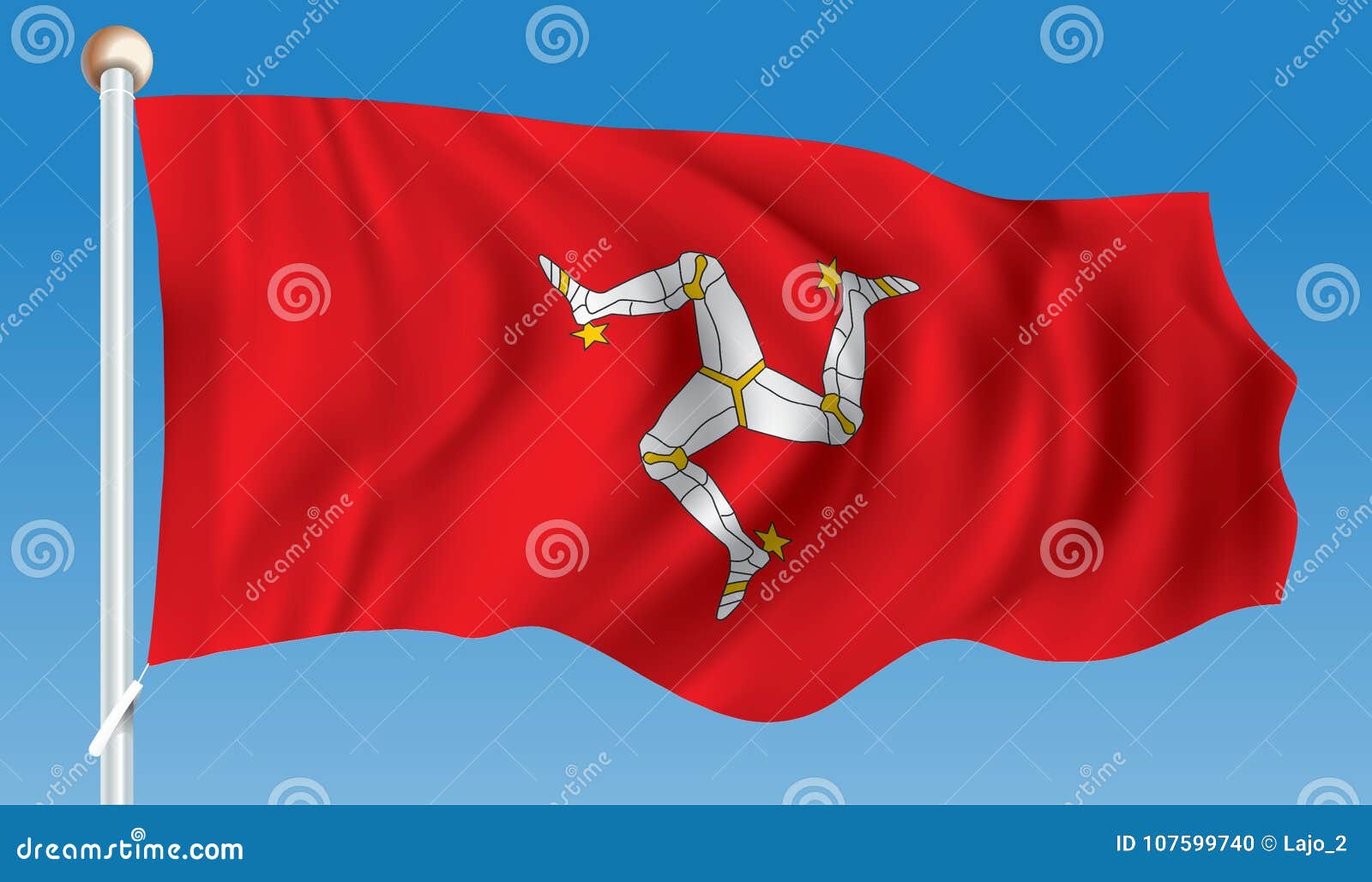 Flag of Isle of Man stock vector. Illustration of country - 107599740
