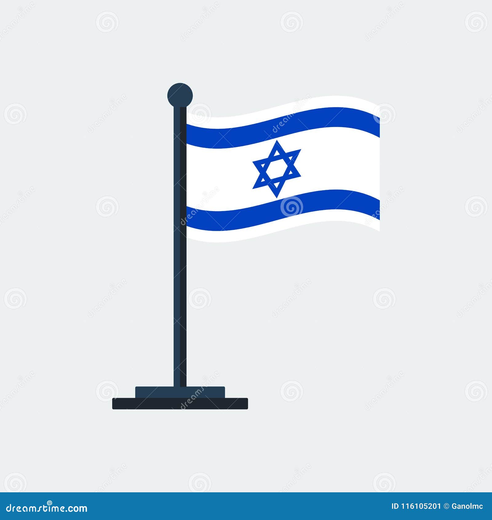 Flag of Israel.Flag Stand. Vector Illustration Stock Vector ...