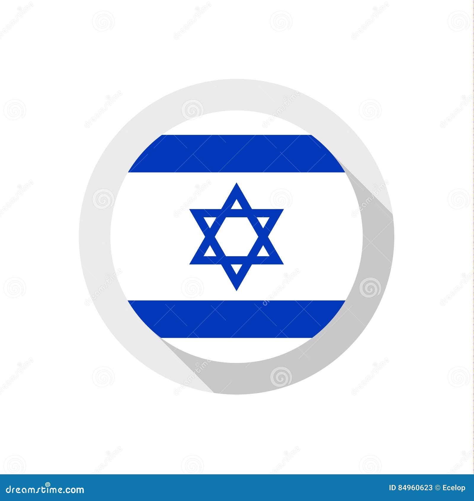 Flag of Israel stock vector. Illustration of israel, badge - 84960623